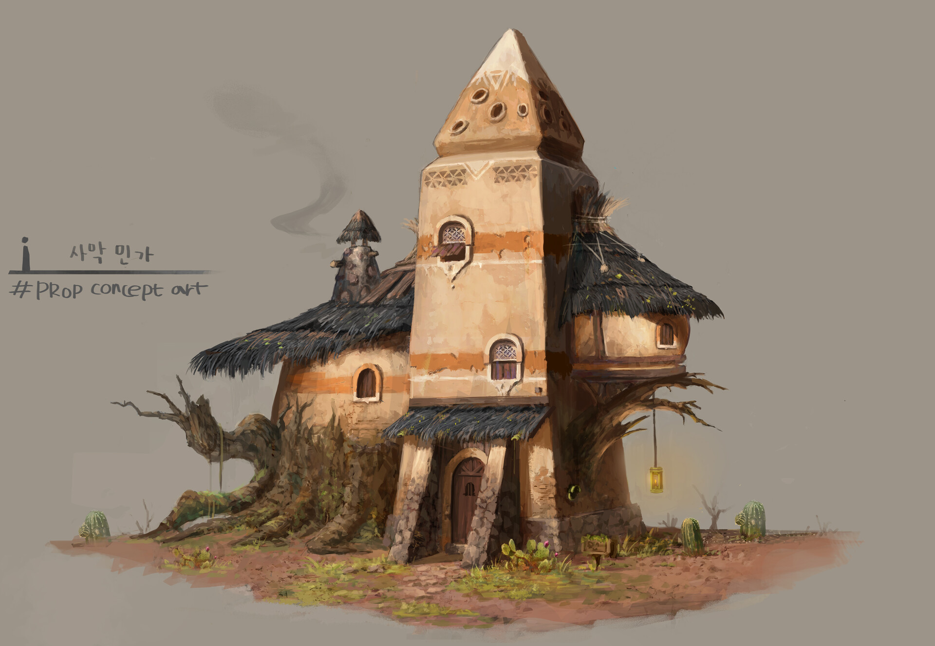 ArtStation - 사막 민가, desert house concept art