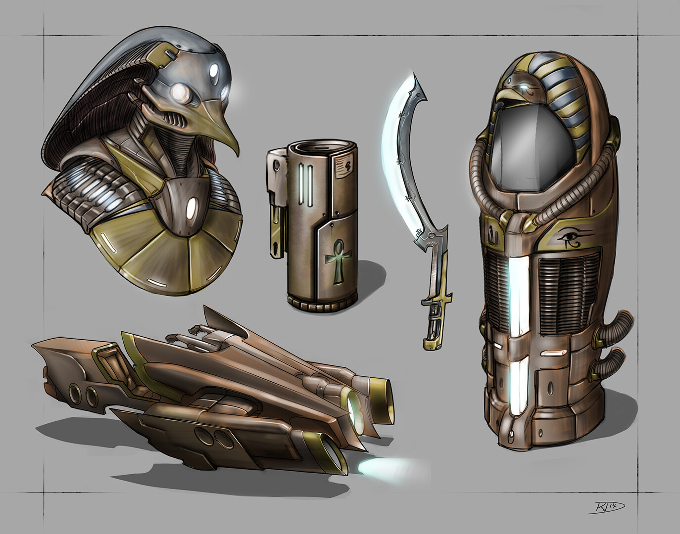 ArtStation - Sci-fi Egyptian Artifacts