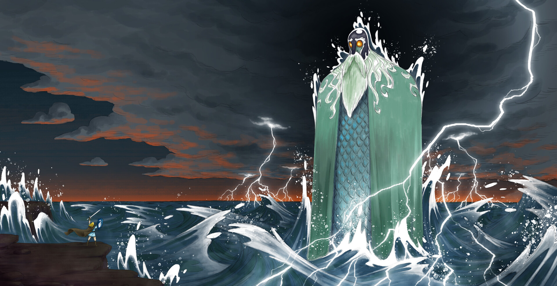 ArtStation - Tuor meeting Ulmo