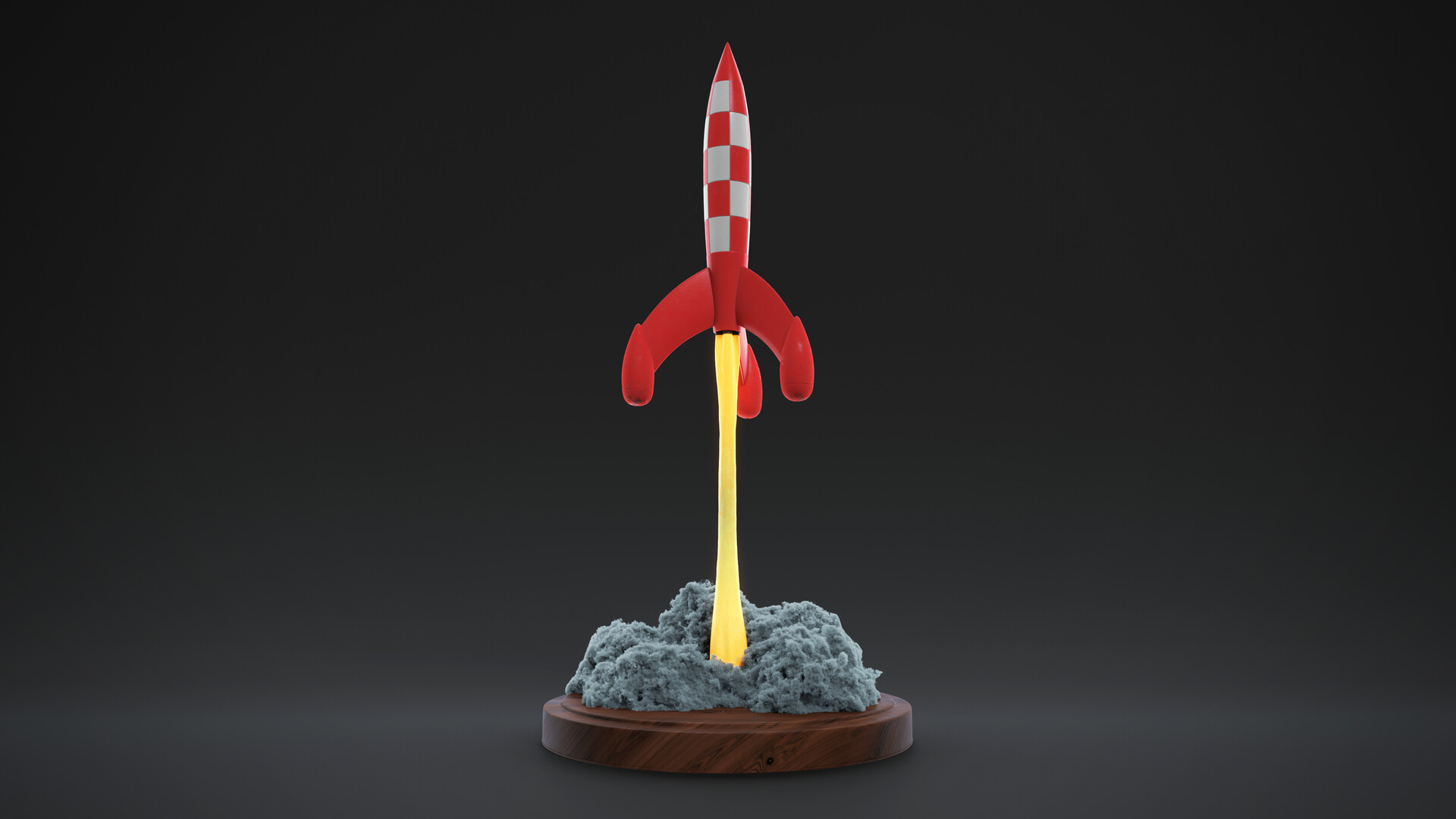 ArtStation - Tintin's Rocket taking off