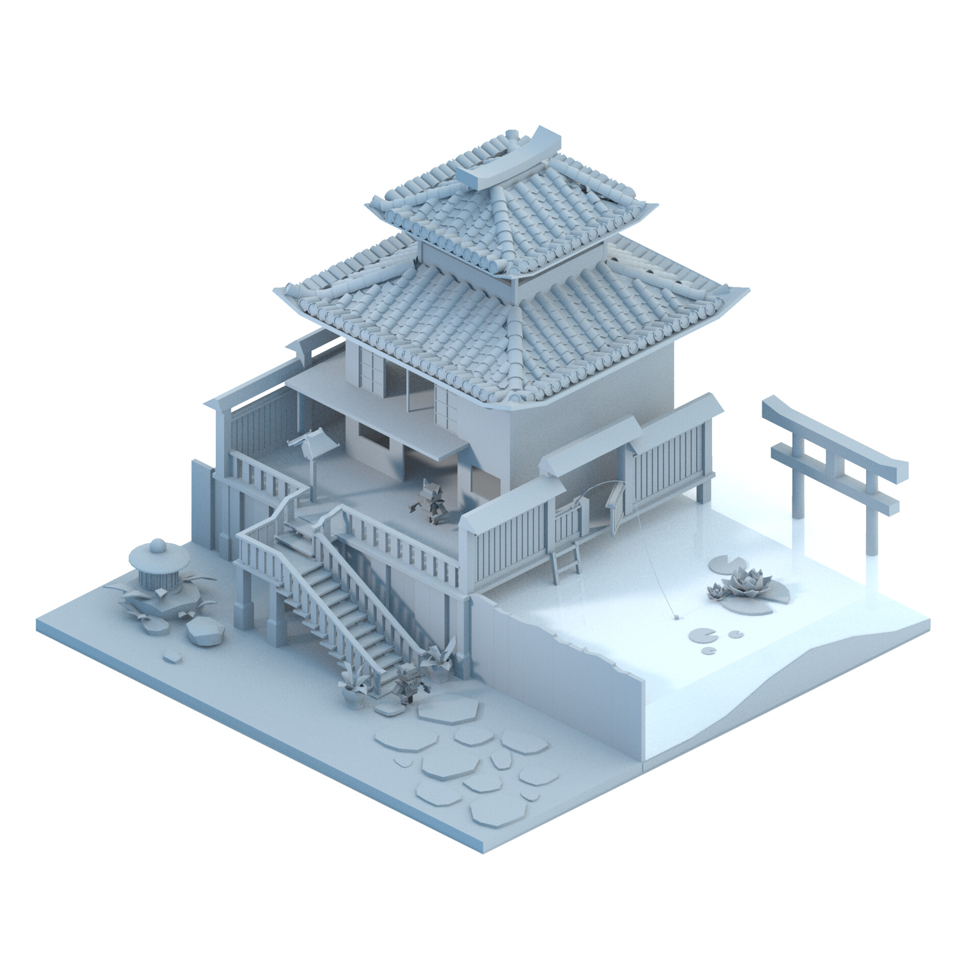 ArtStation - isometric house art