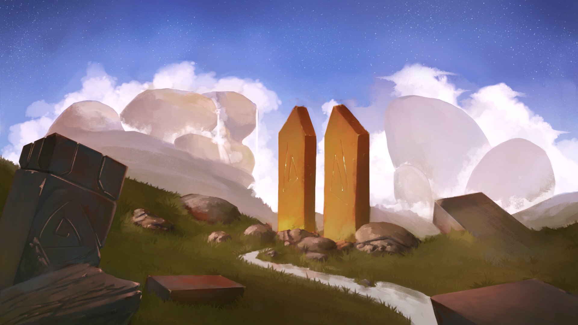 ArtStation - Rock and color study