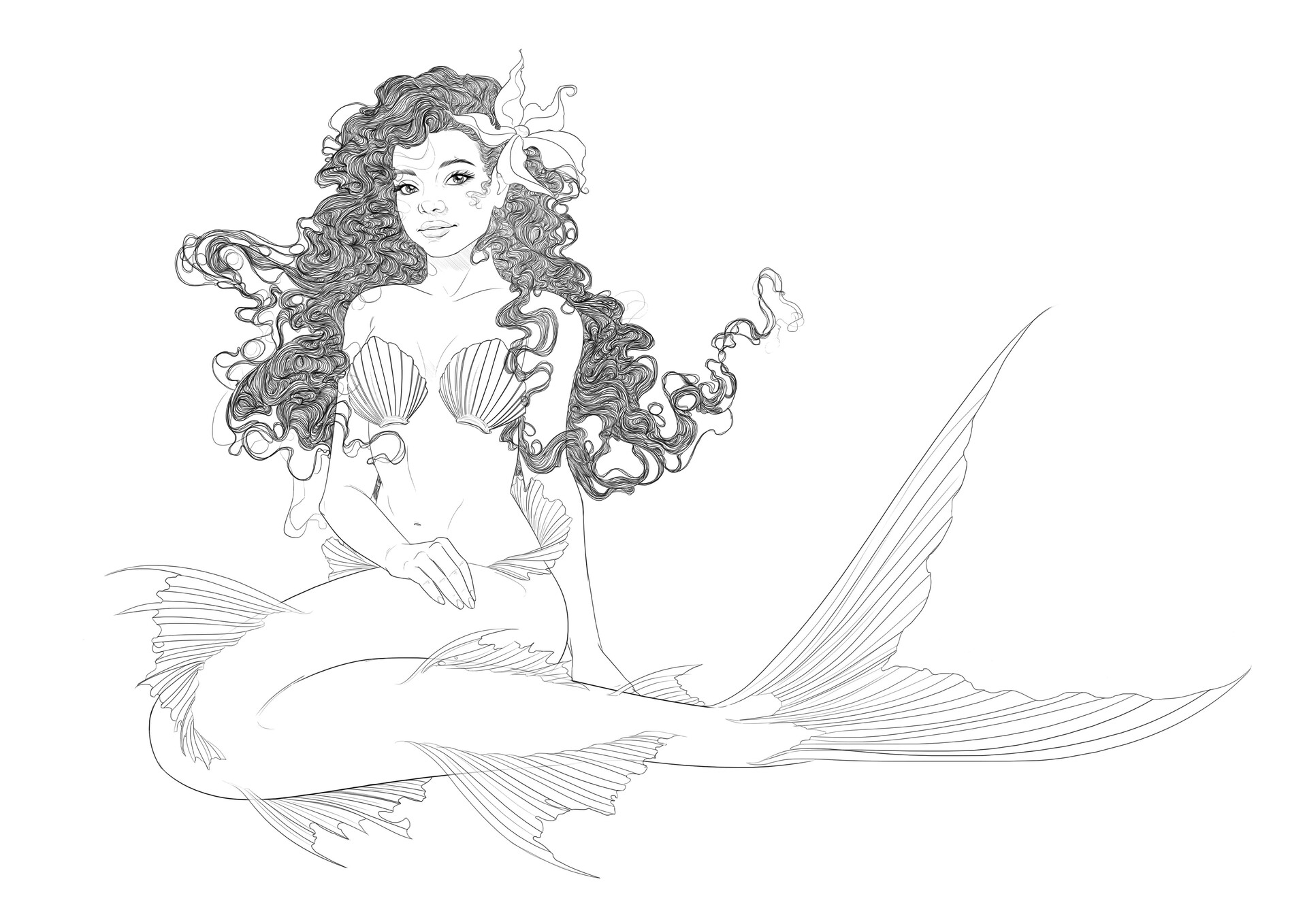 the little mermaid coloring pages halle bailey