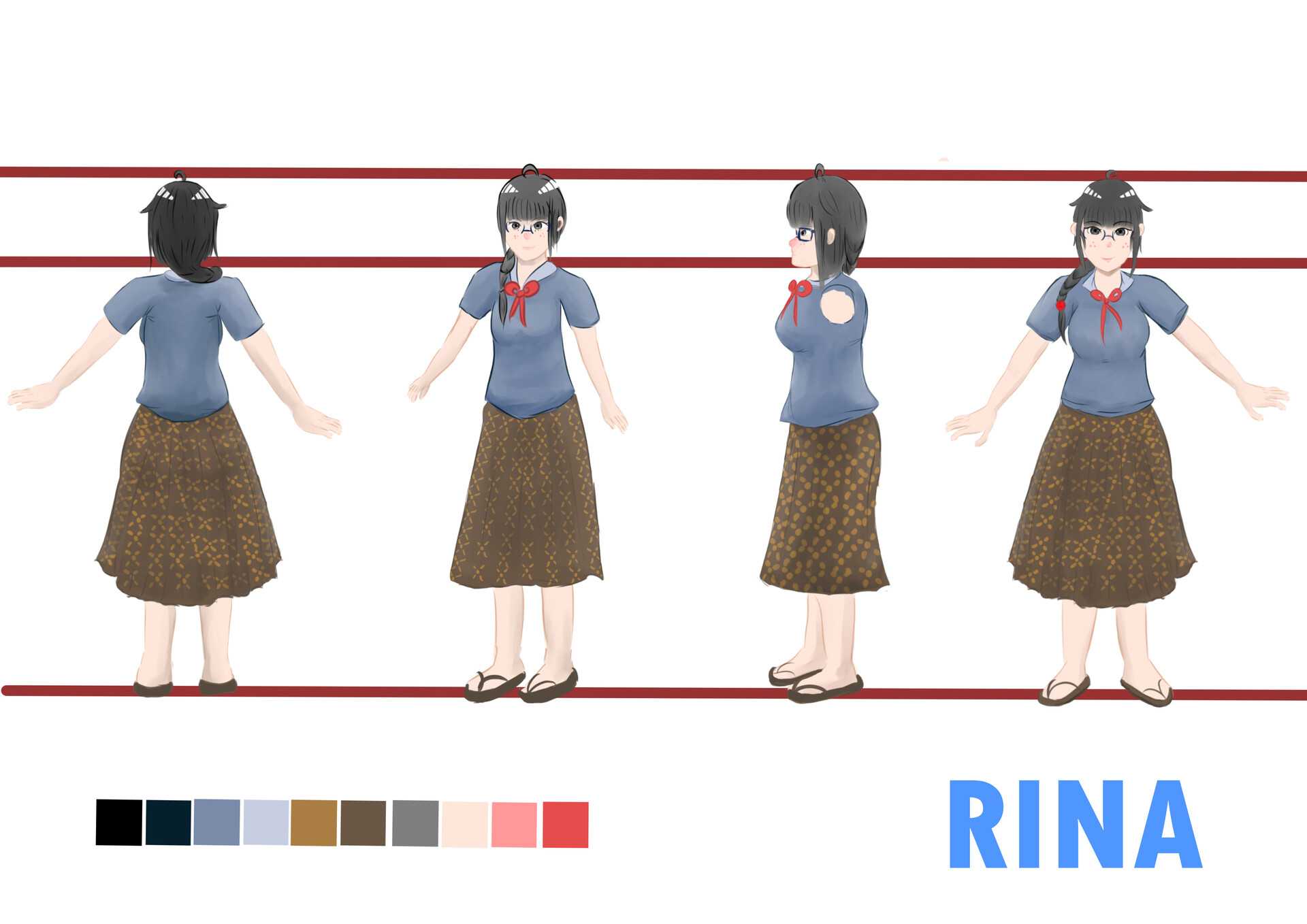 ArtStation - Simple 2D Character Design sheet