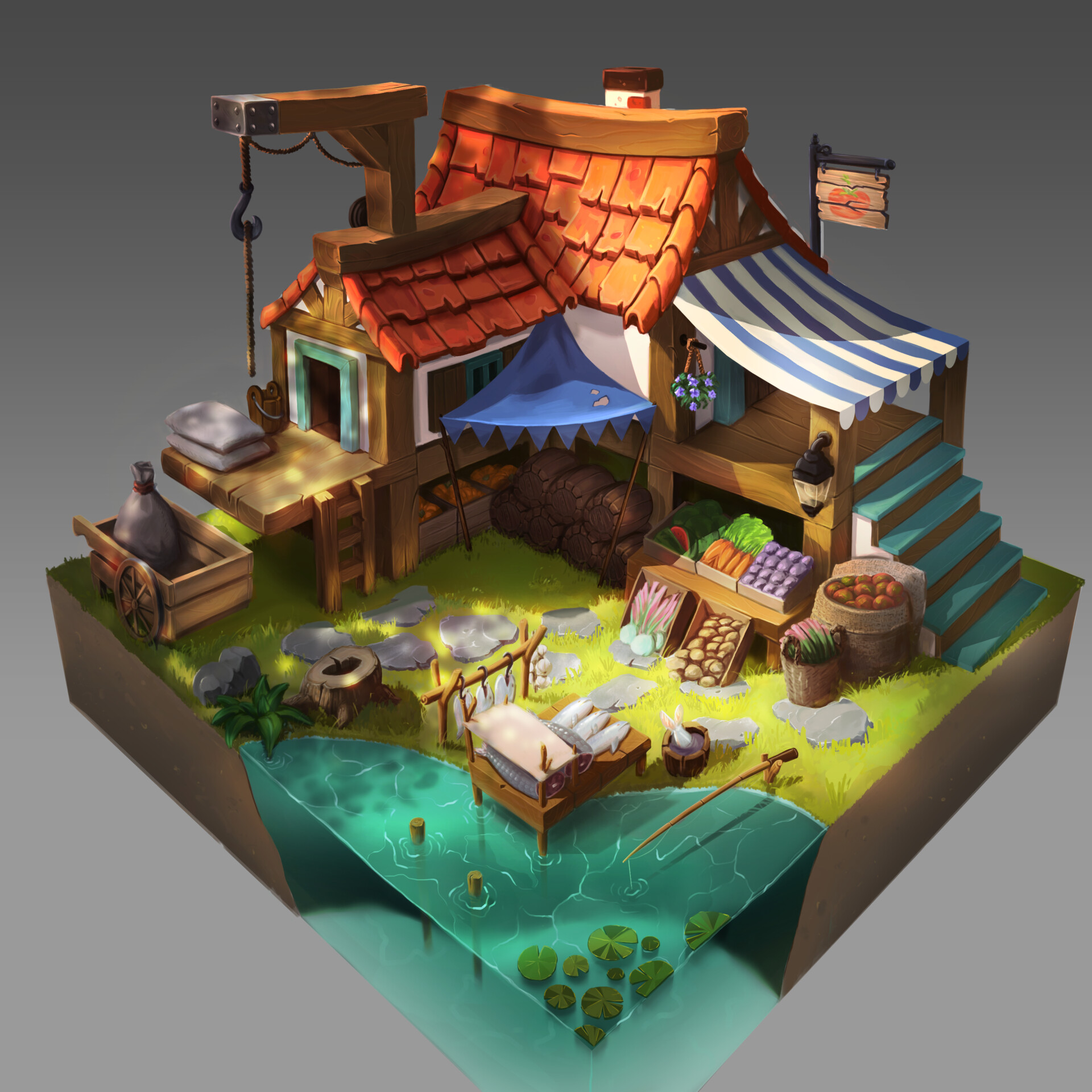 ArtStation - Isometric warehouse and market