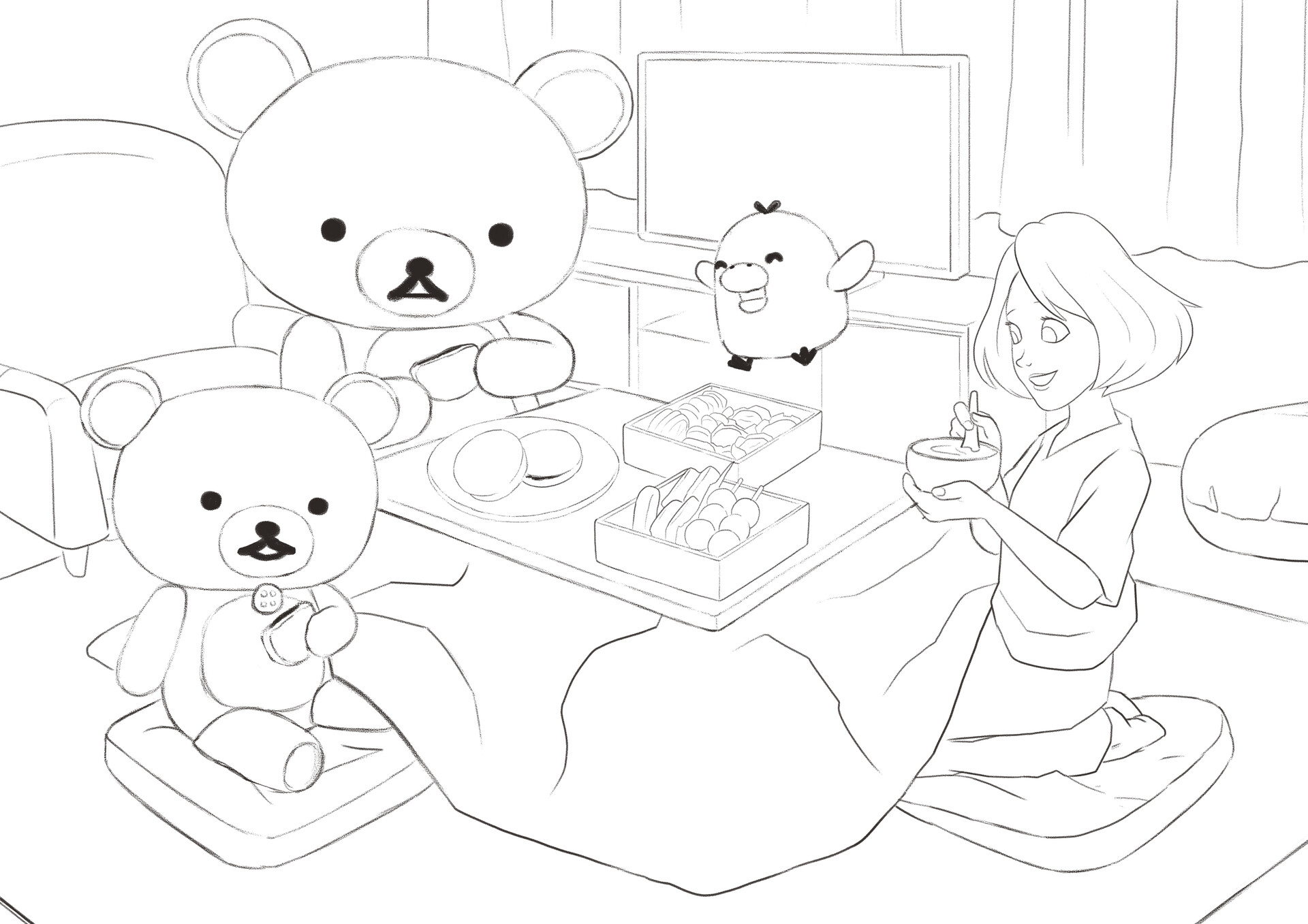 rilakkuma coloring pages free