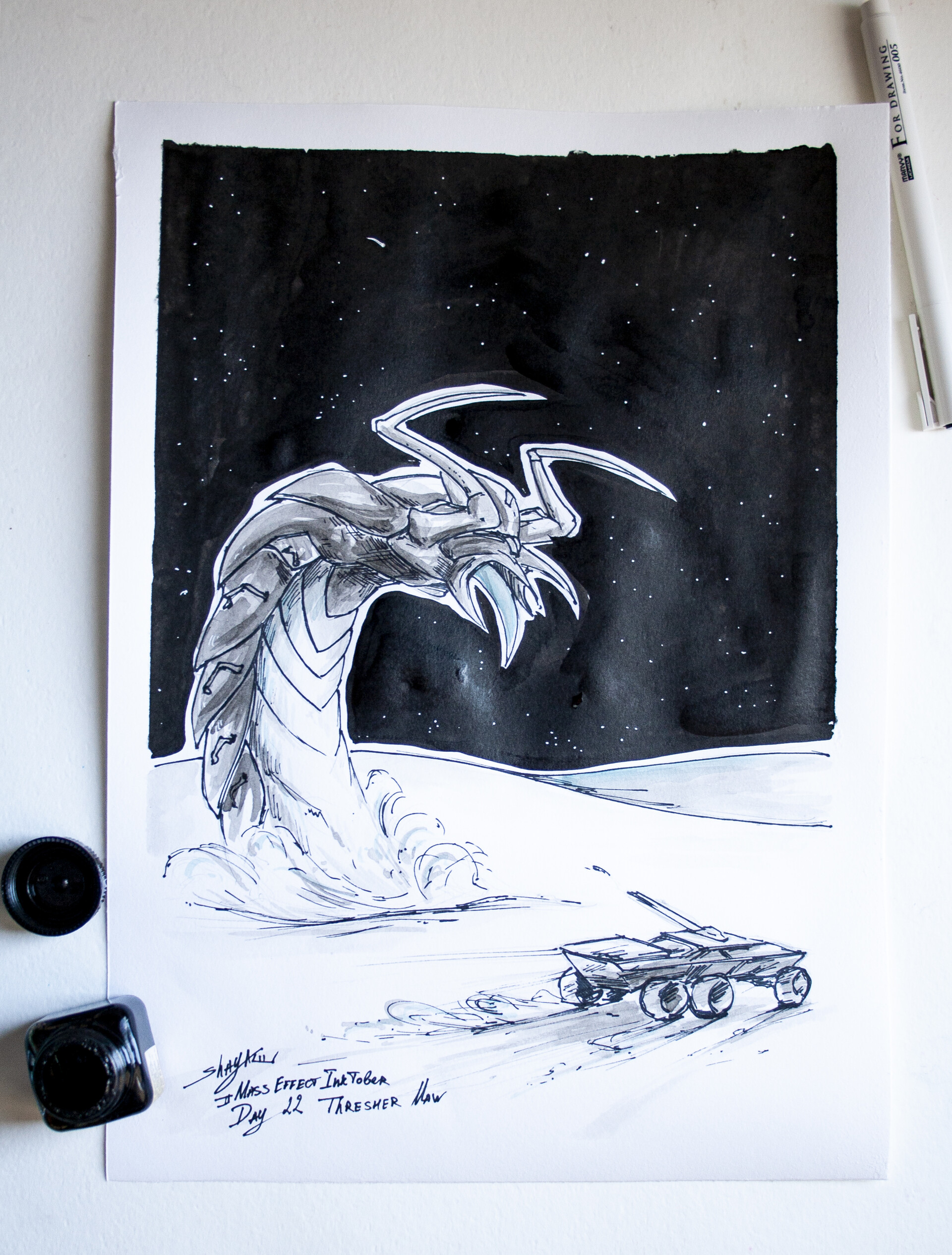 ArtStation - Mass Effect Inktober Day 22 - Thresher Maw