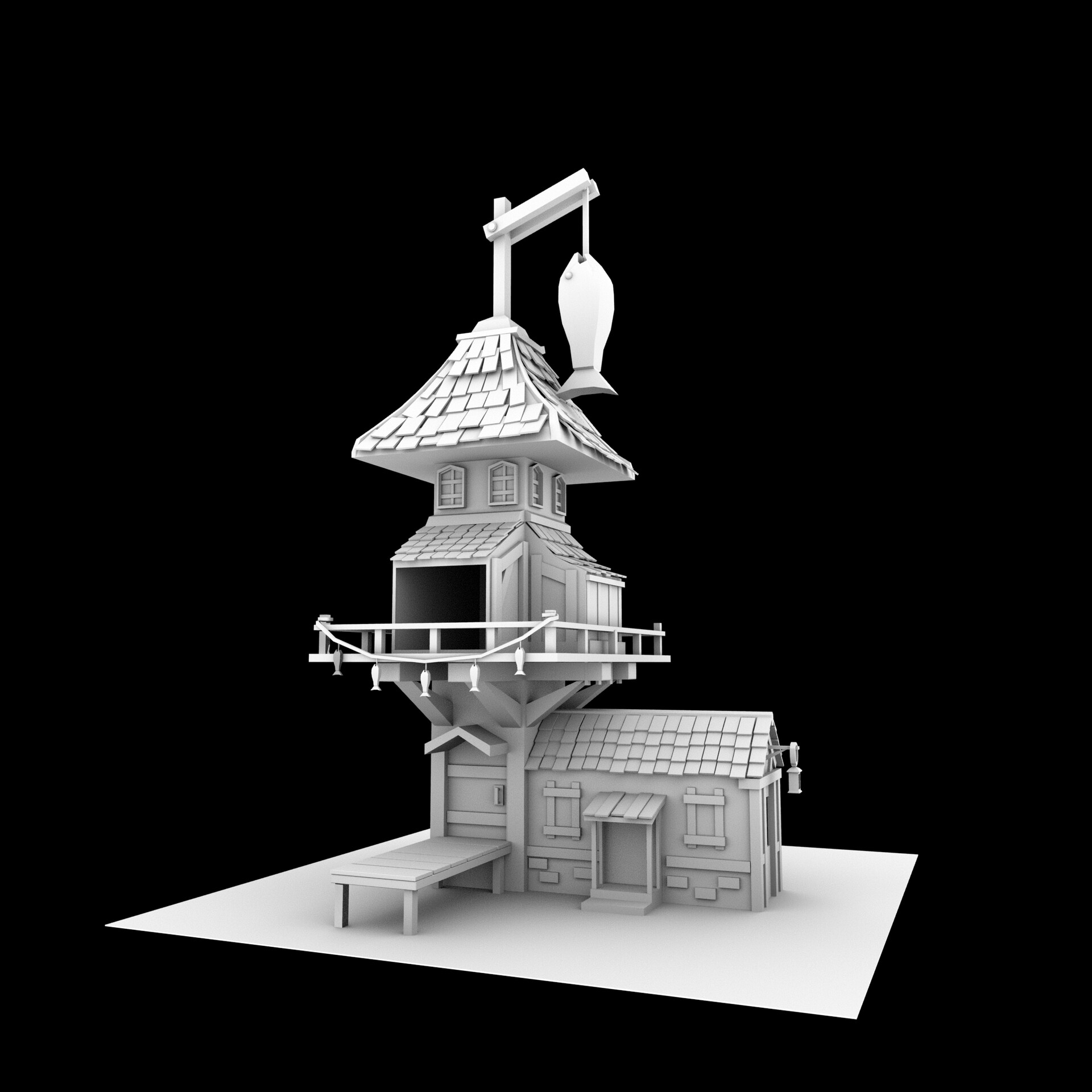 ArtStation - medieval fisherman house