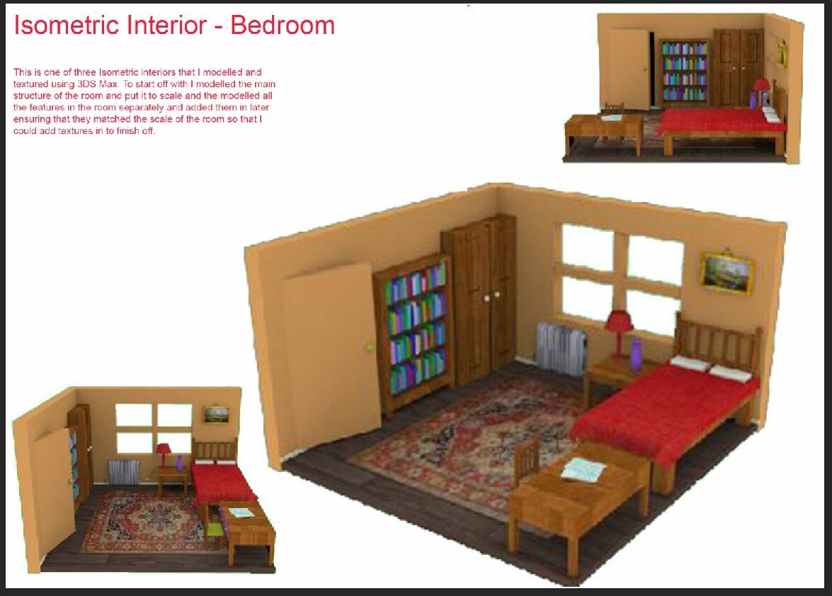 ArtStation - Isometric Interior Bedroom