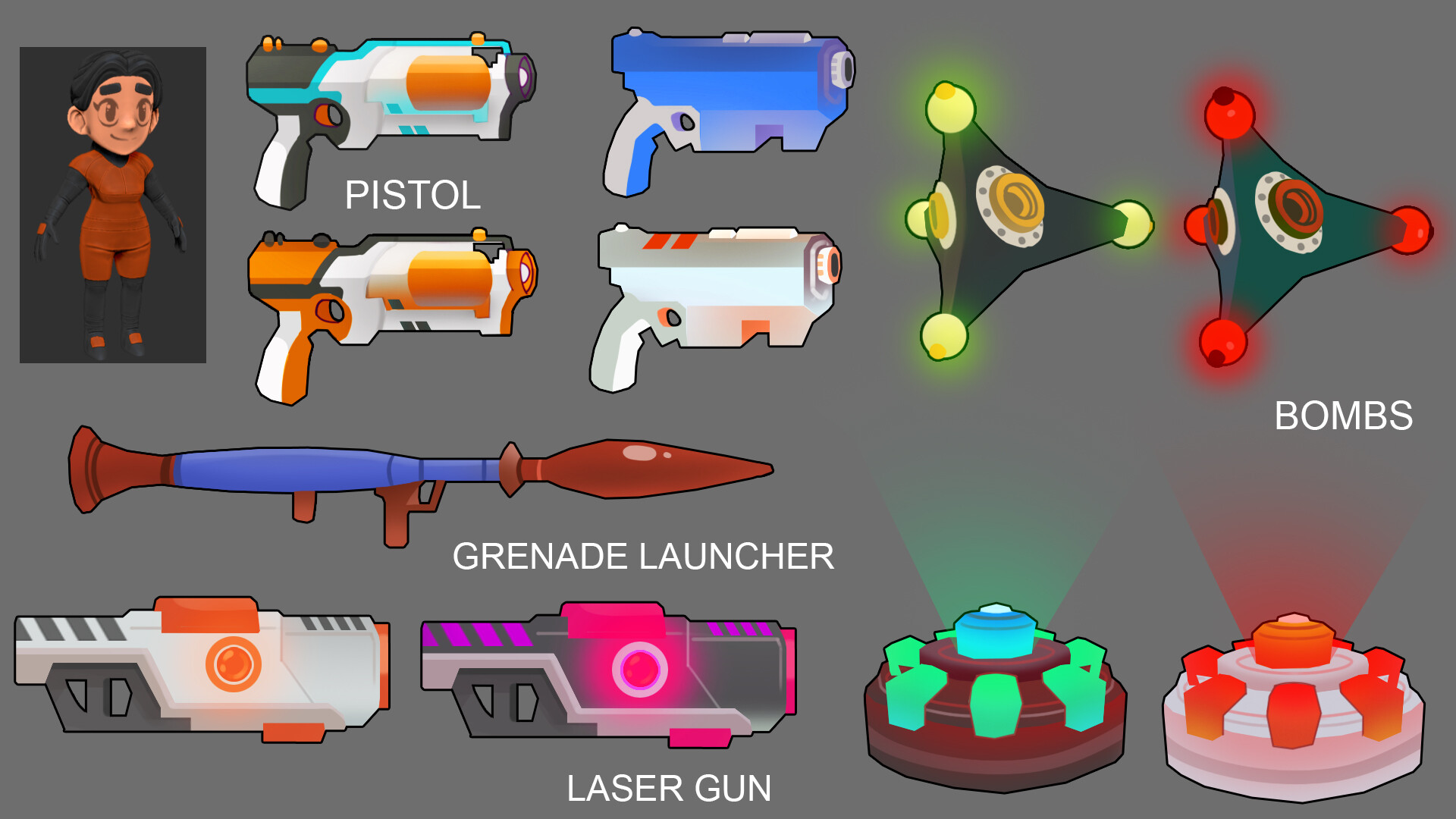 ArtStation - Weapon concept for a mobile game (school project