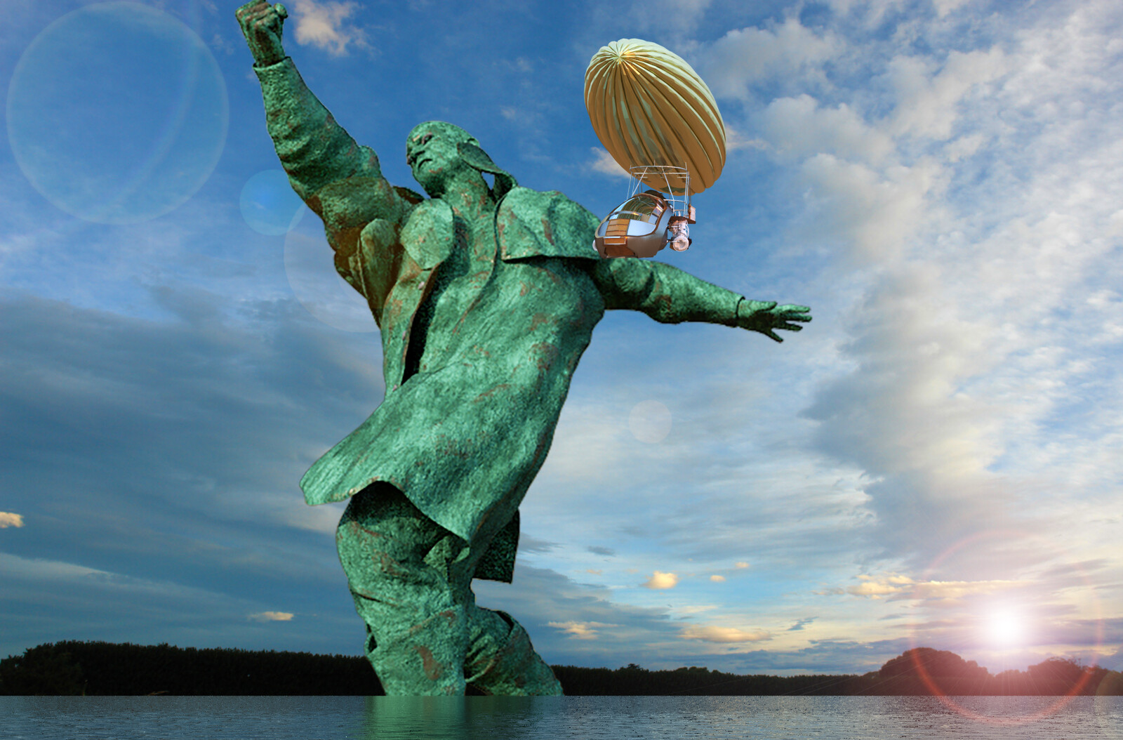 ArtStation - Red Witch statue in the harbor