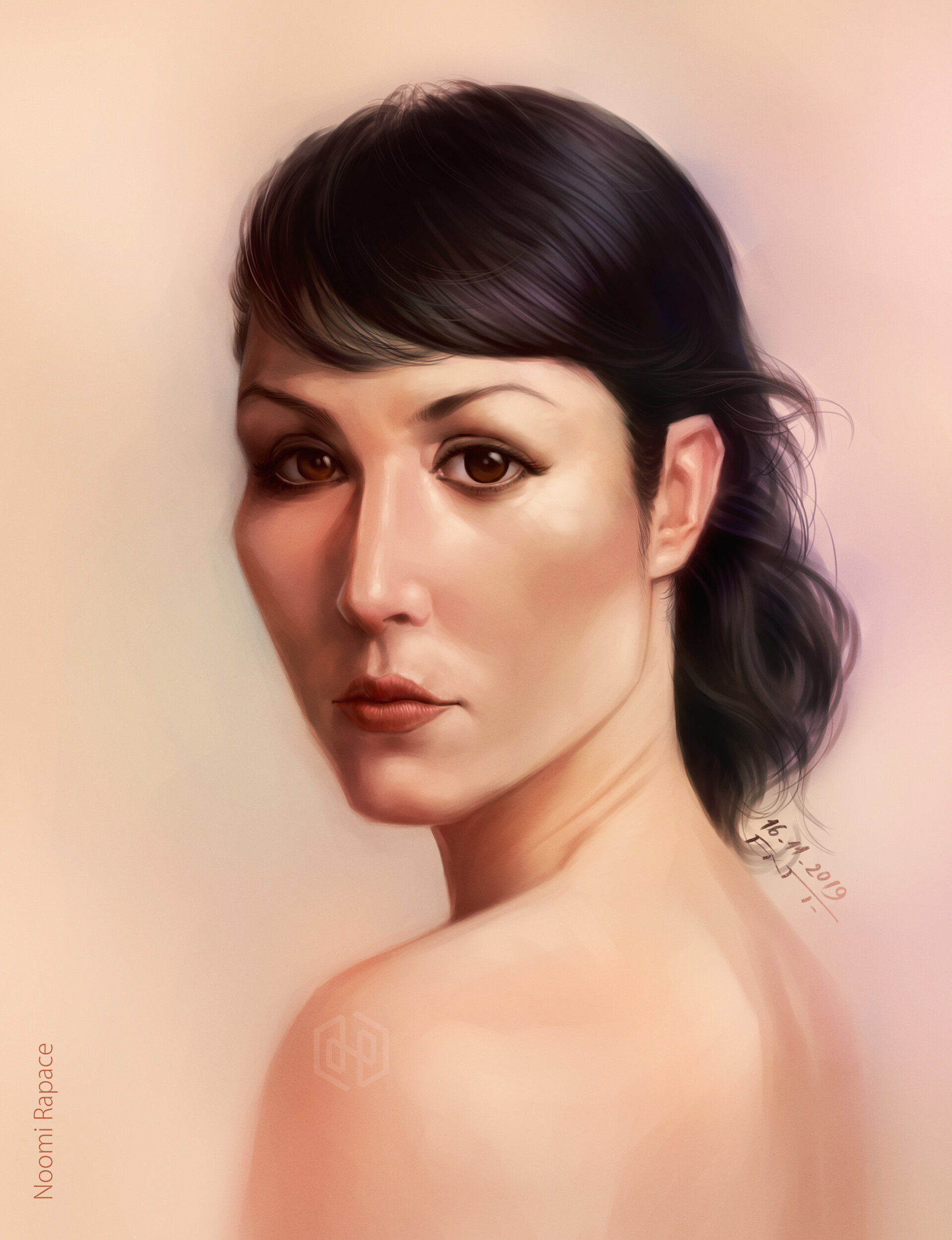 ArtStation - portrait painting - Noomi Rapace