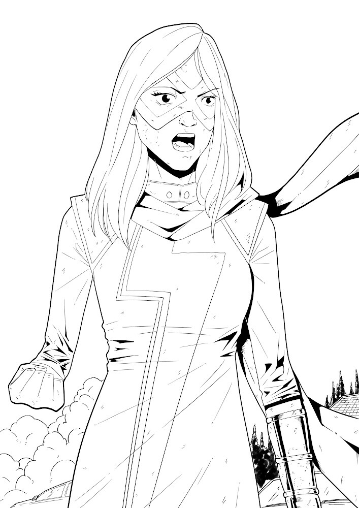 ms marvel coloring sheet