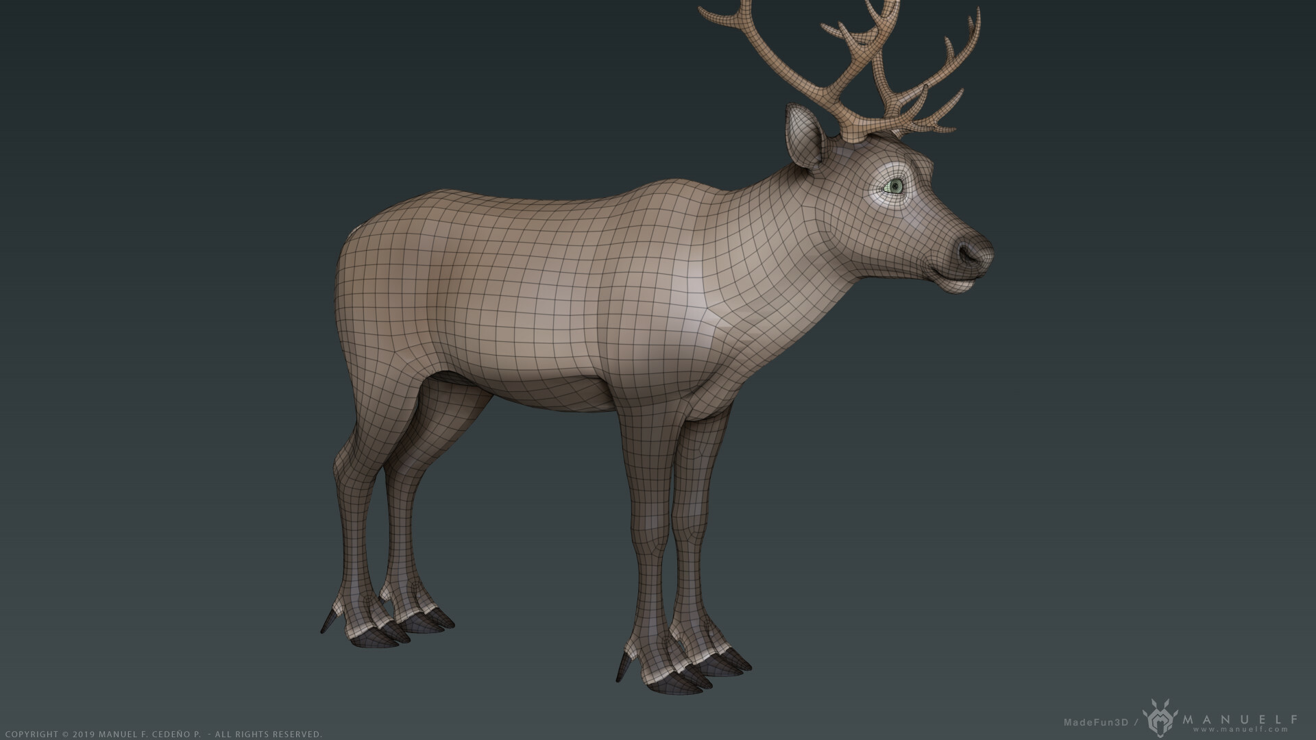 Manuel F. Cedeño - Stylized Cartoon Reindeer