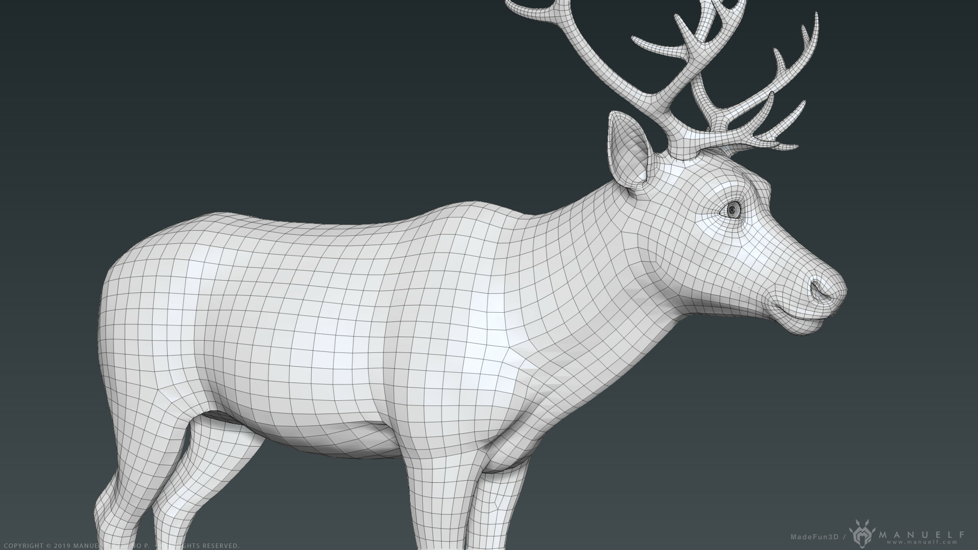 Manuel F. Cedeño - Stylized Cartoon Reindeer