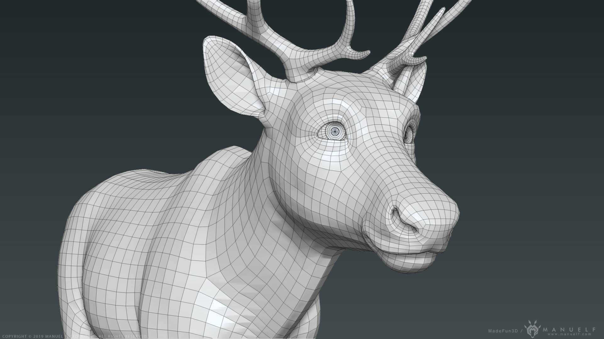 Manuel F. Cedeño - Stylized Cartoon Reindeer