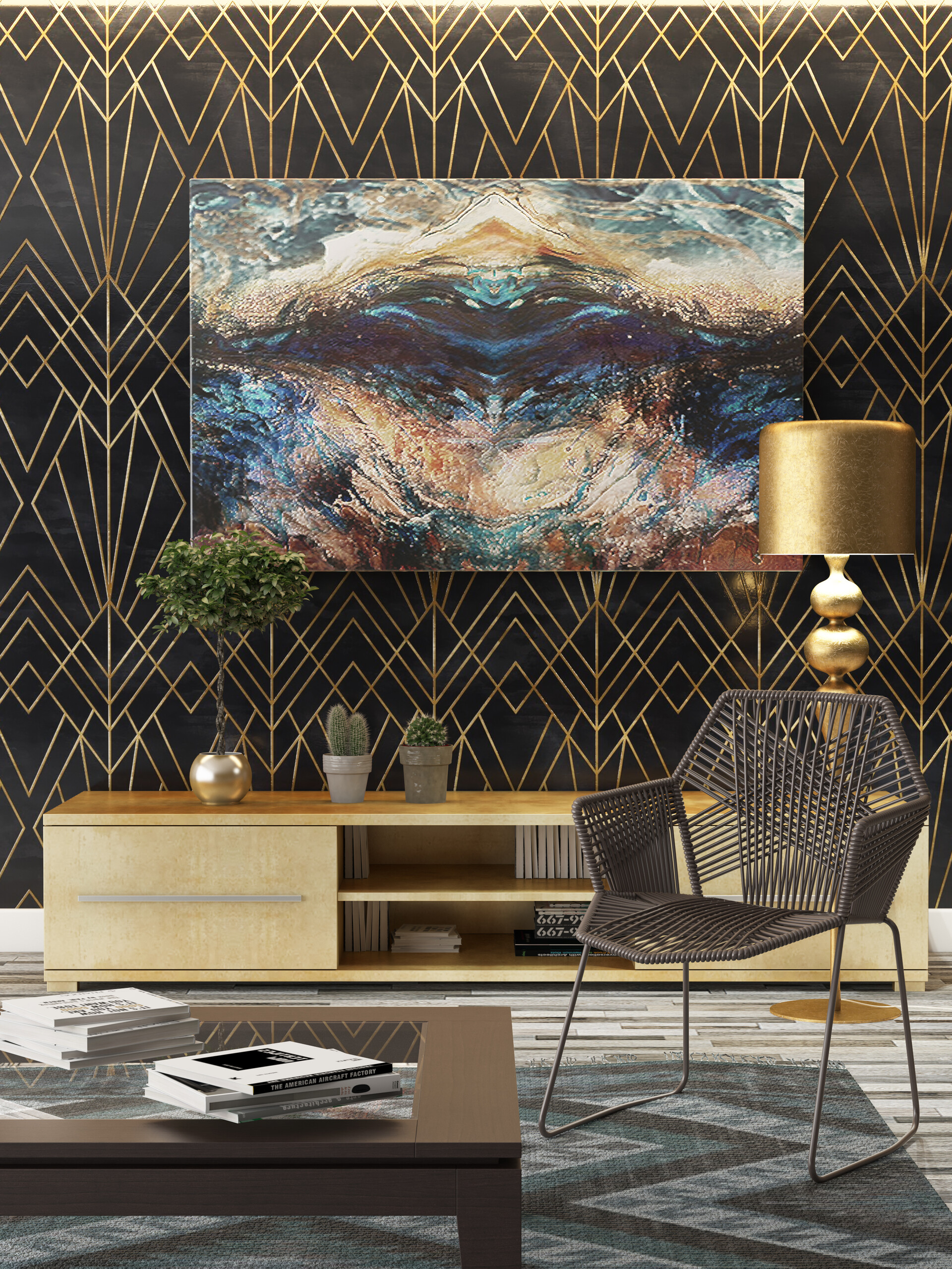 ArtStation - "Luxury Gold: Living Room"