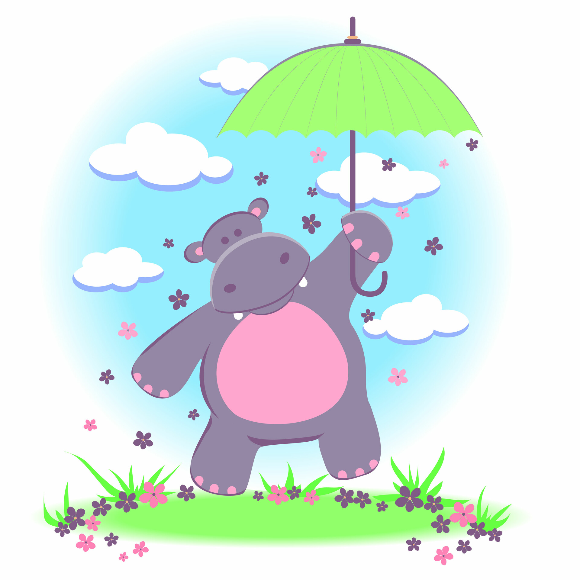 ArtStation - Happy Spring Hippo