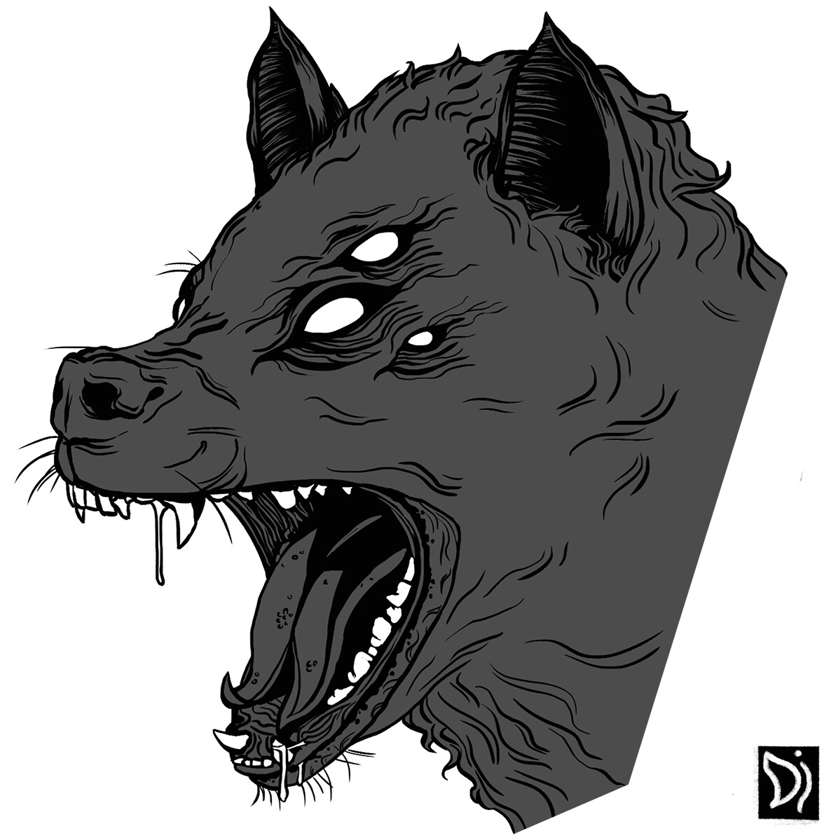 ArtStation - Spooky Hyena-Wolf-Bat-Thing (?)