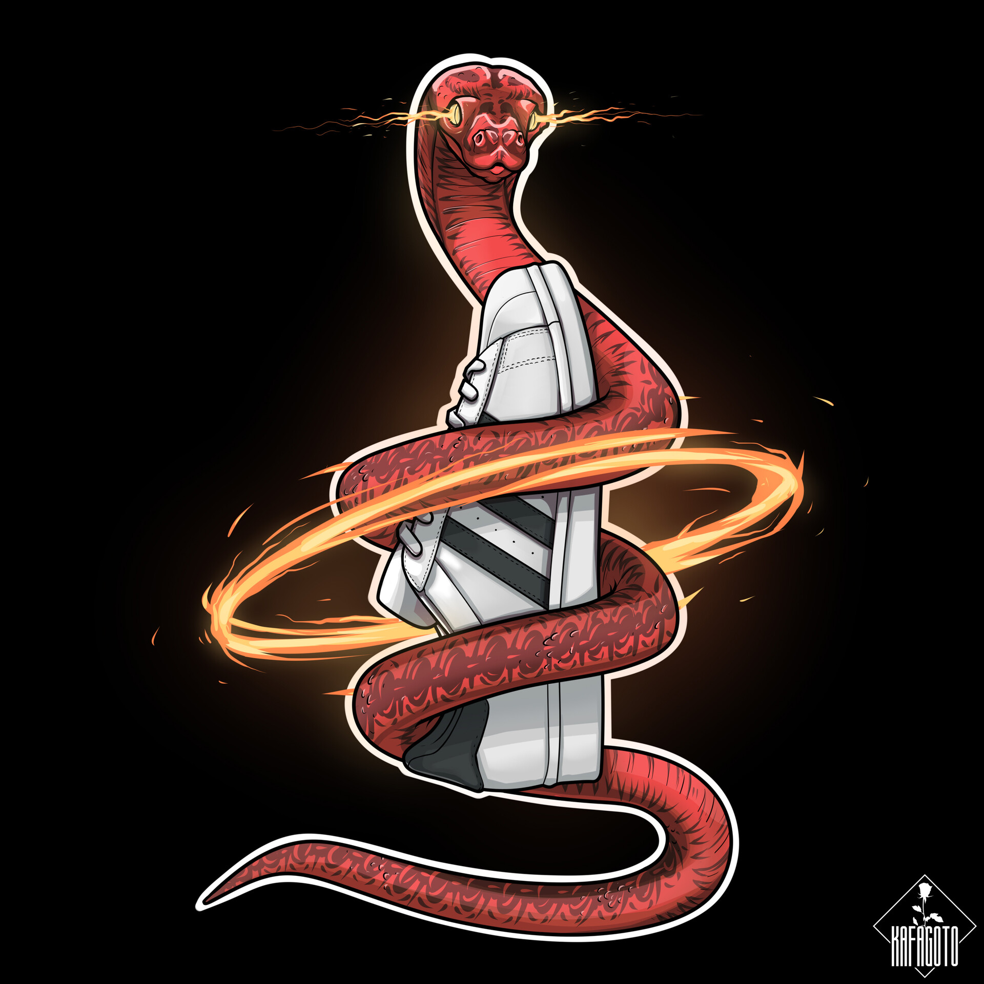 ArtStation - Snake and fire.