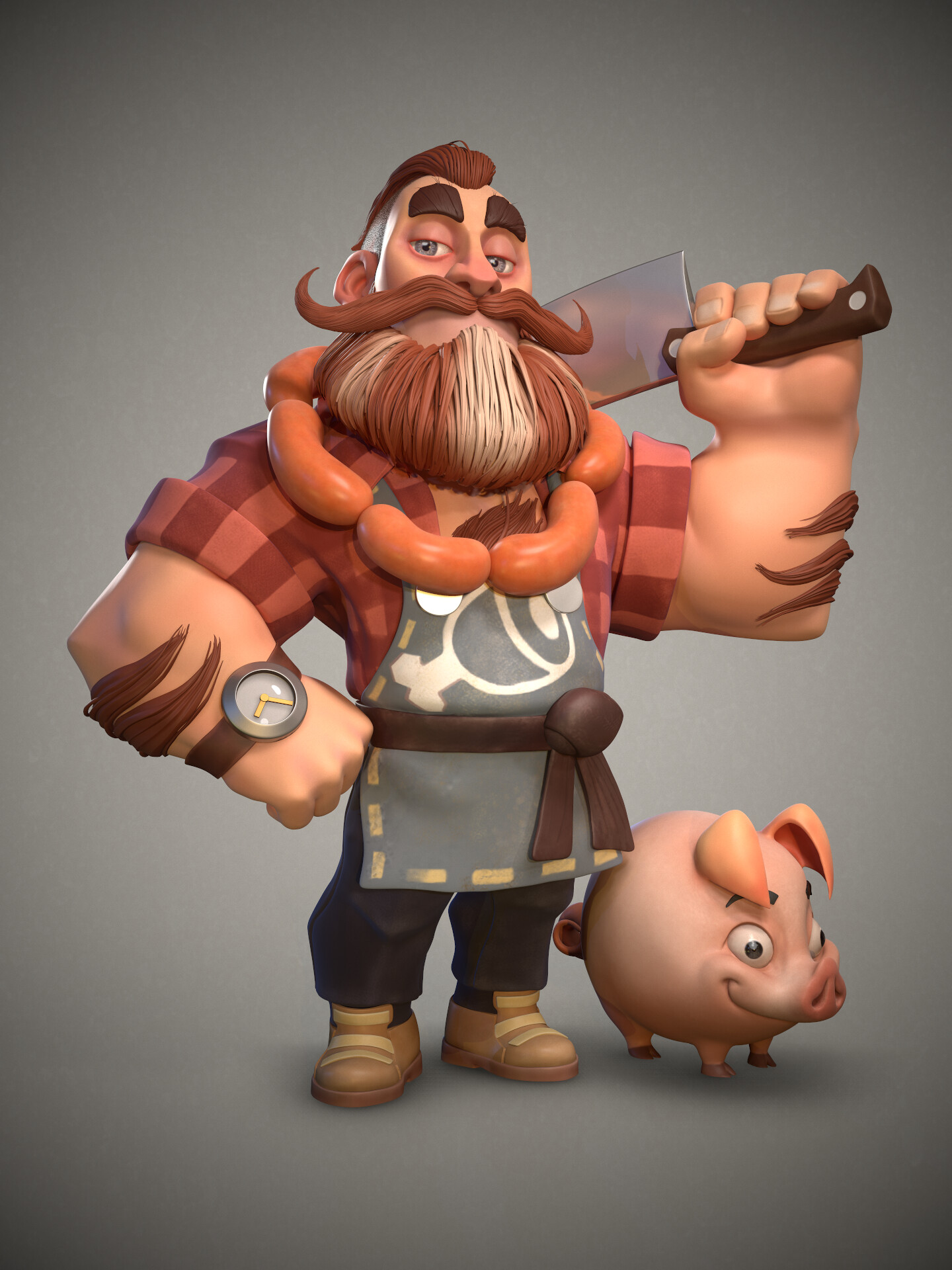 ArtStation - Chef & Pig Character, Zbrush and Marmoset only.