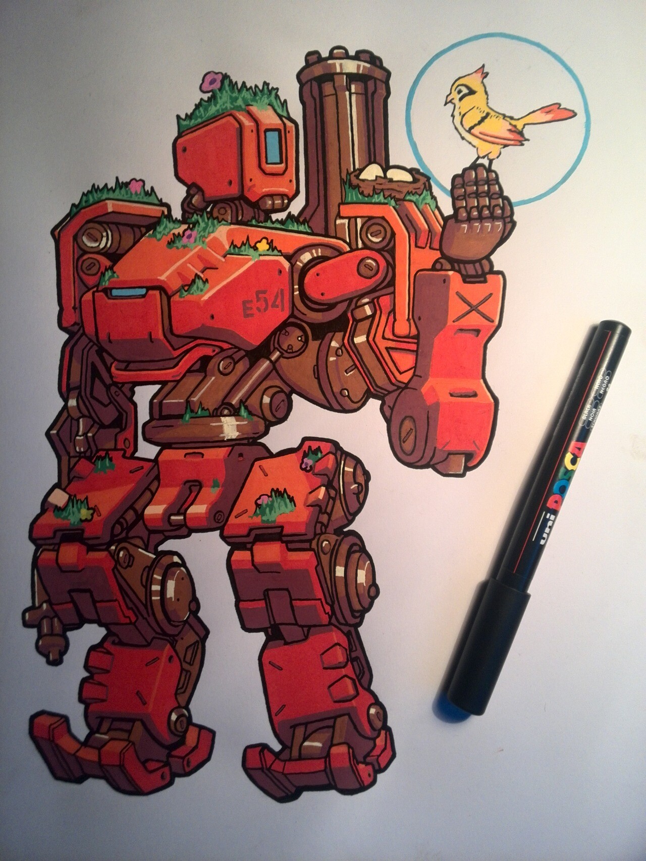 how to draw overwatch bastion