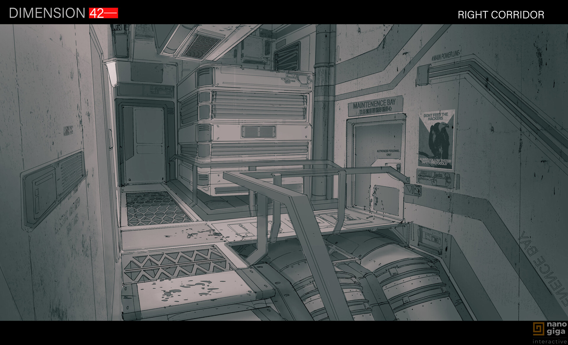 Nano Giga Interactive - Game Concept - Dimension 42 Right Corridor