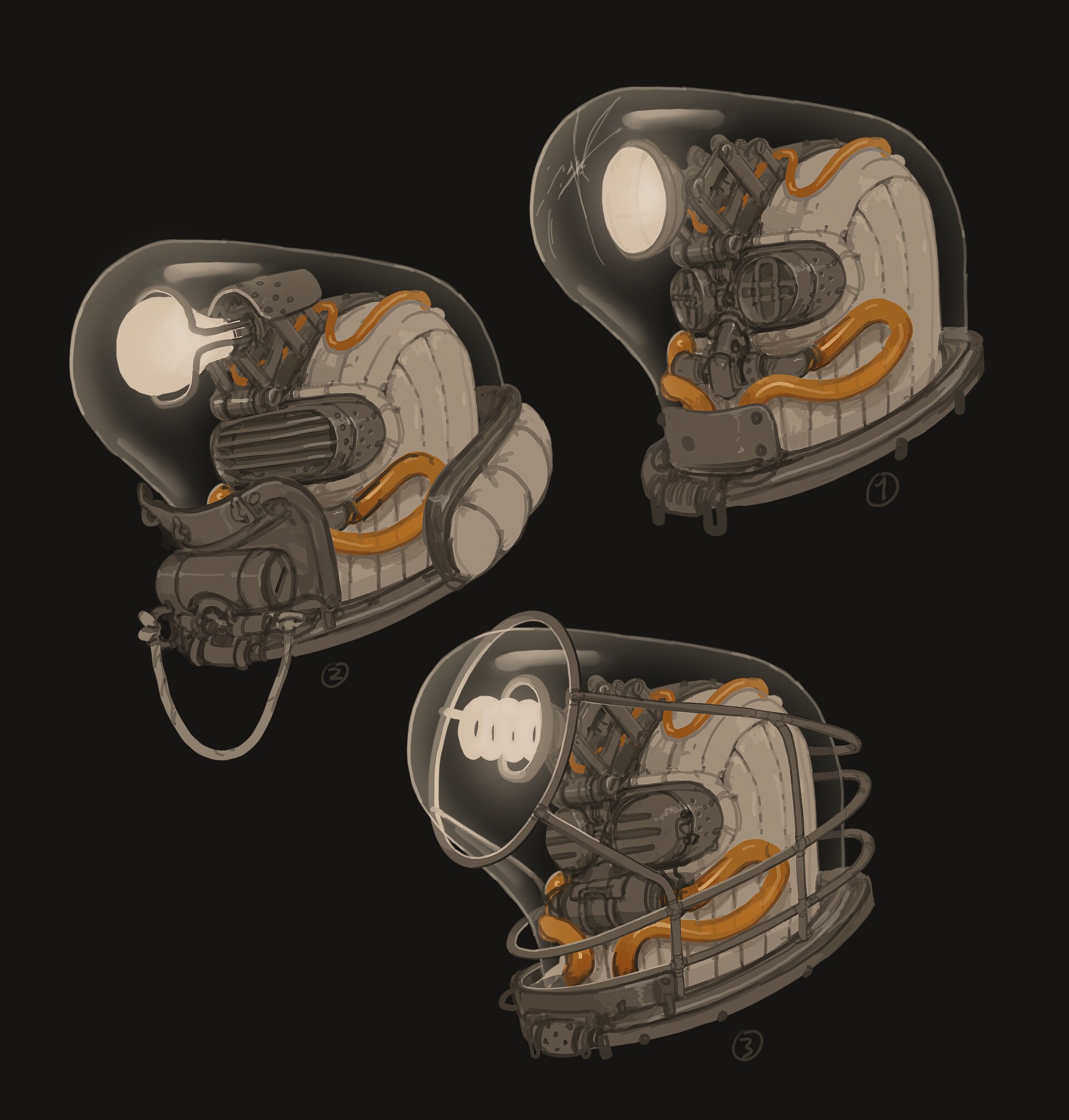 ArtStation - Light bulb helmets