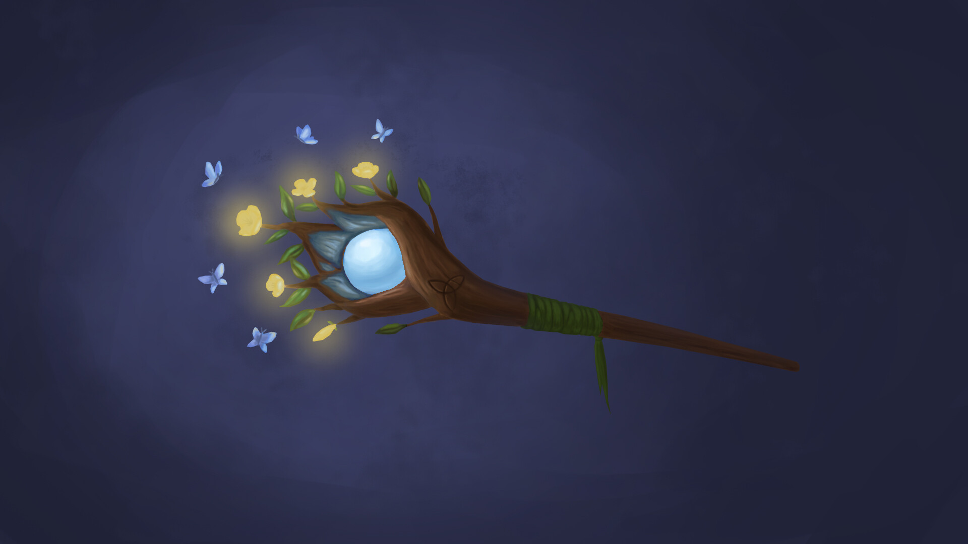 ArtStation - A staff from a branch of a magic tree