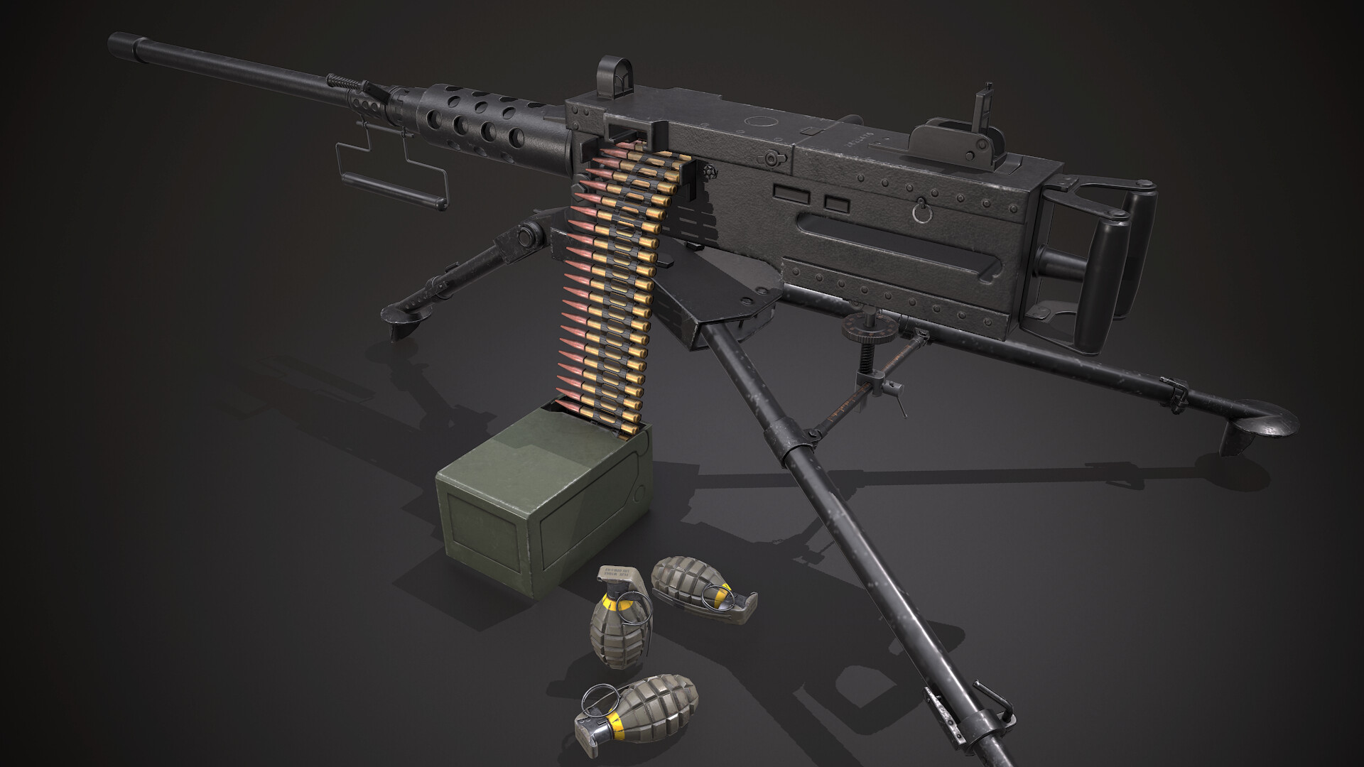 ArtStation - Weapon: Machine gun Browning M2 & Grenade MK2