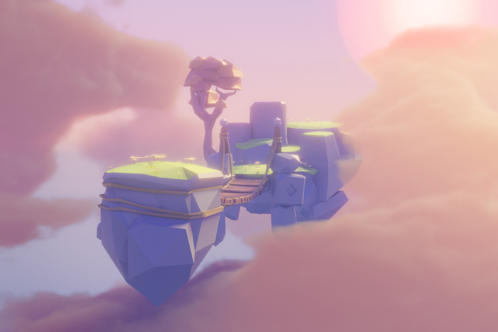 ArtStation - Floating island in dusk