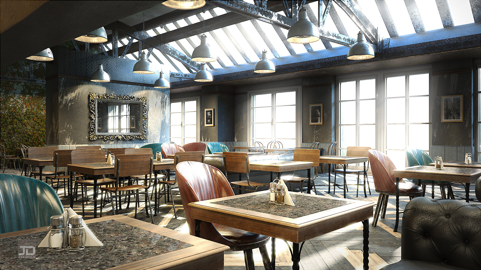 ArtStation - Old grungy parisian café