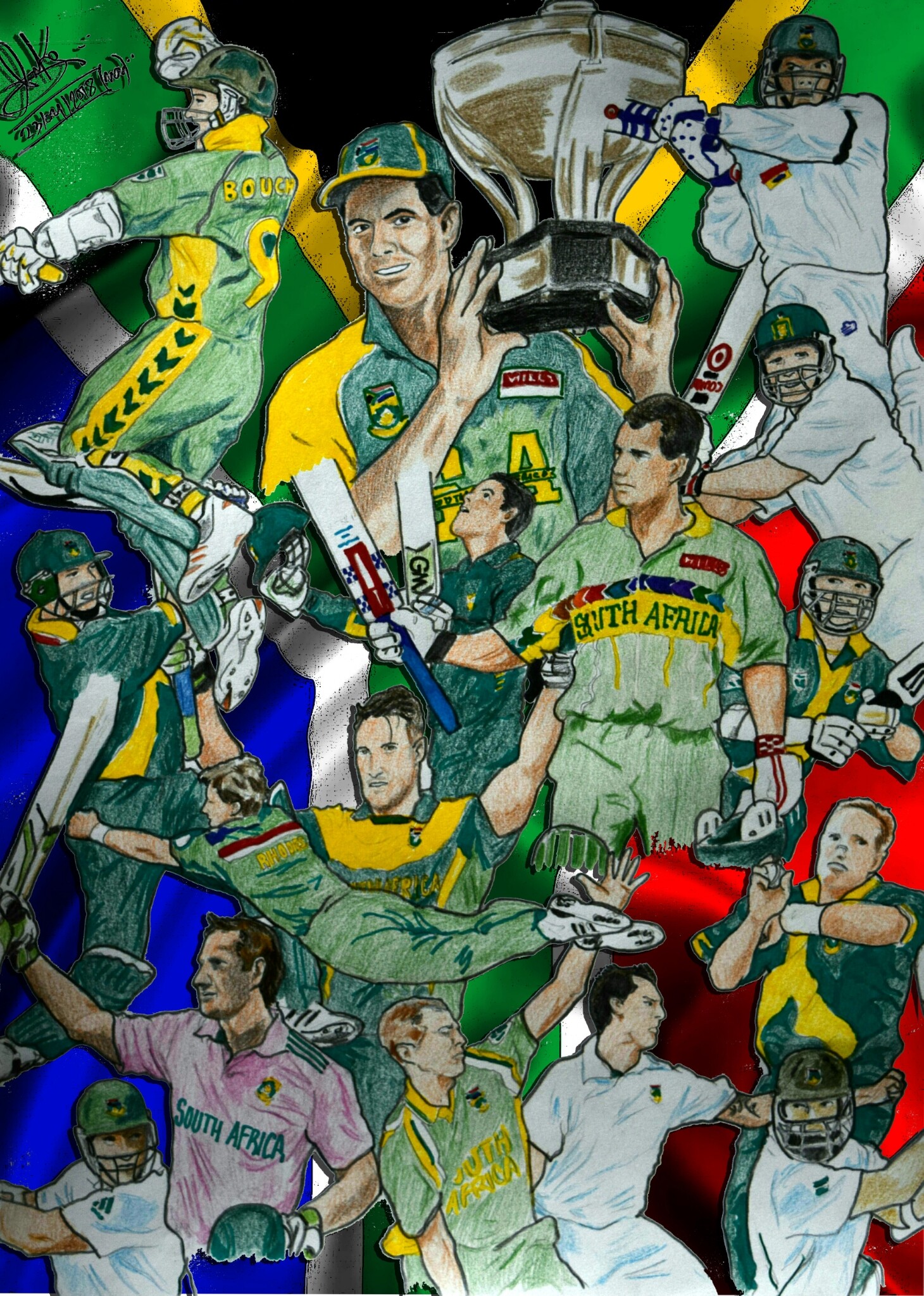 ArtStation - South Africa Cricket Collage