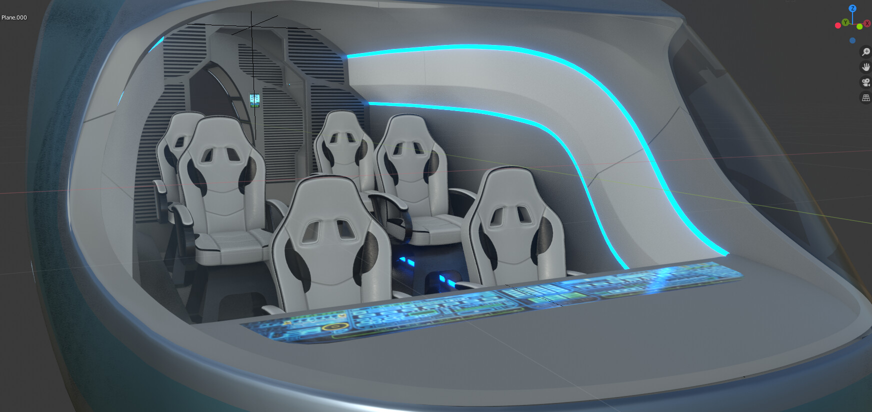 Daniel Korican Portfolio - The Orville Shuttle Interiour WIP