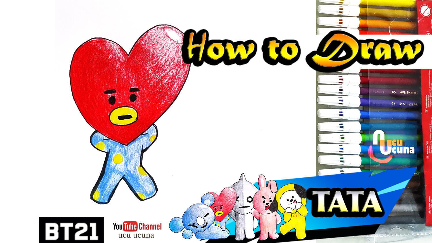how to draw bt21 characters step by step