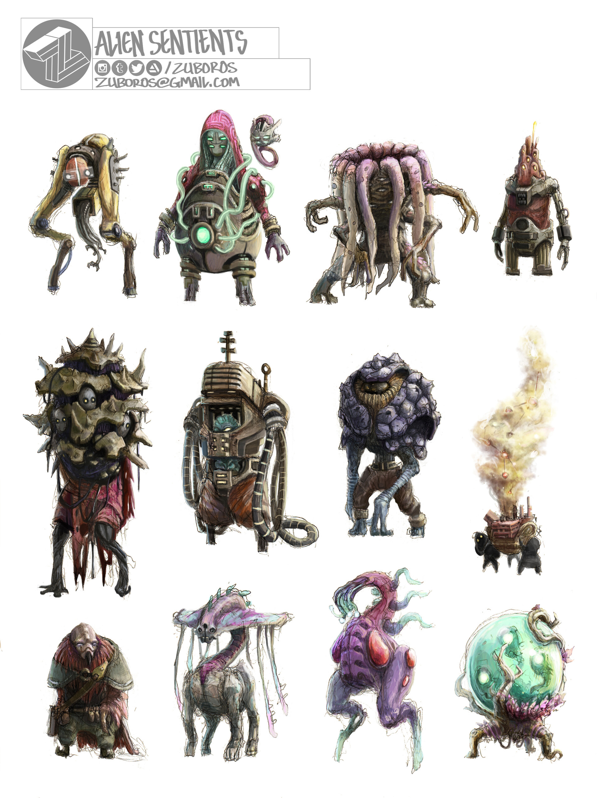 ArtStation - Sentient Alien Concepts