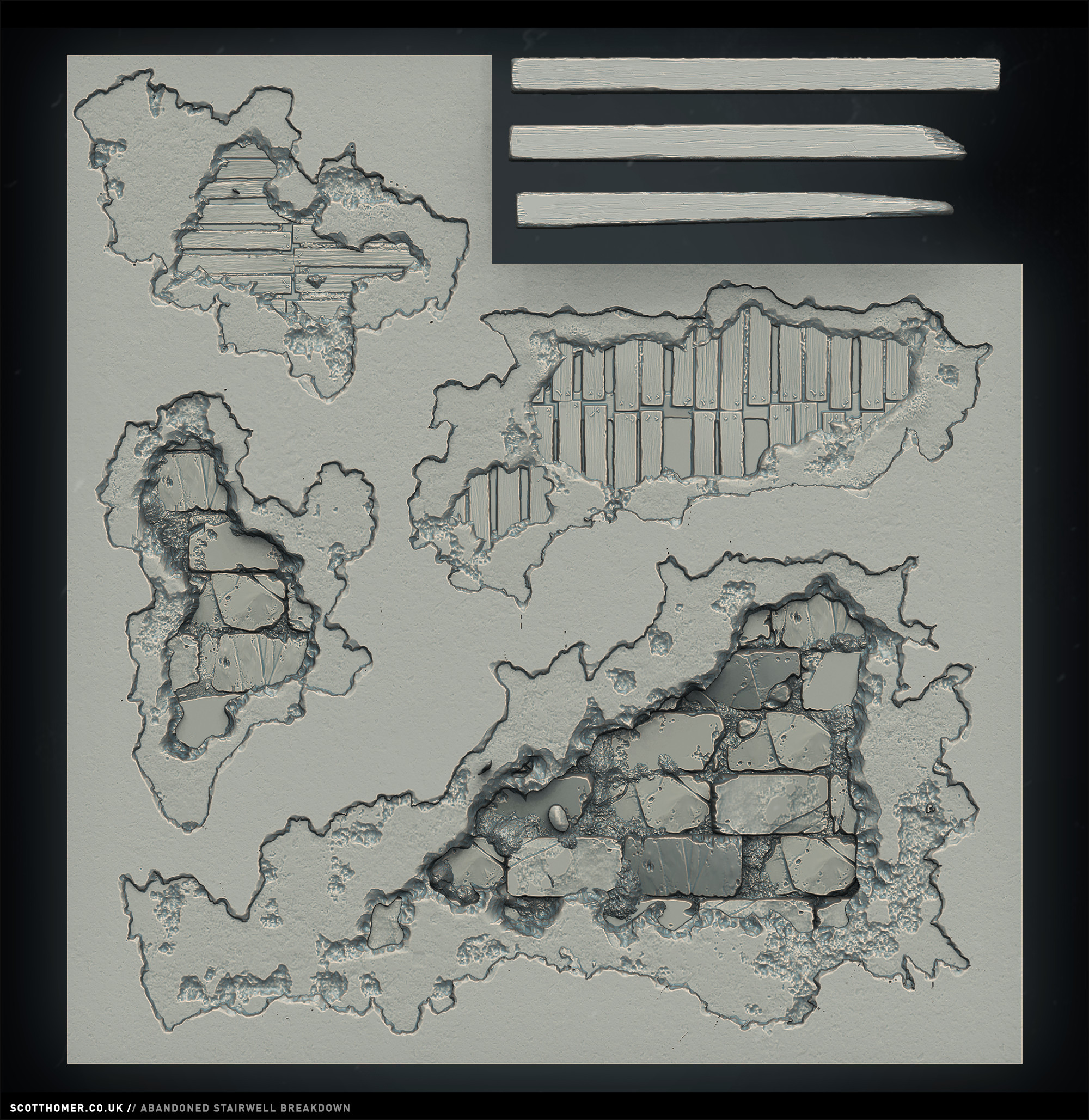 Scott Homer - Abandoned Stairwell Scene Breakdown Part 1 - [Materials]