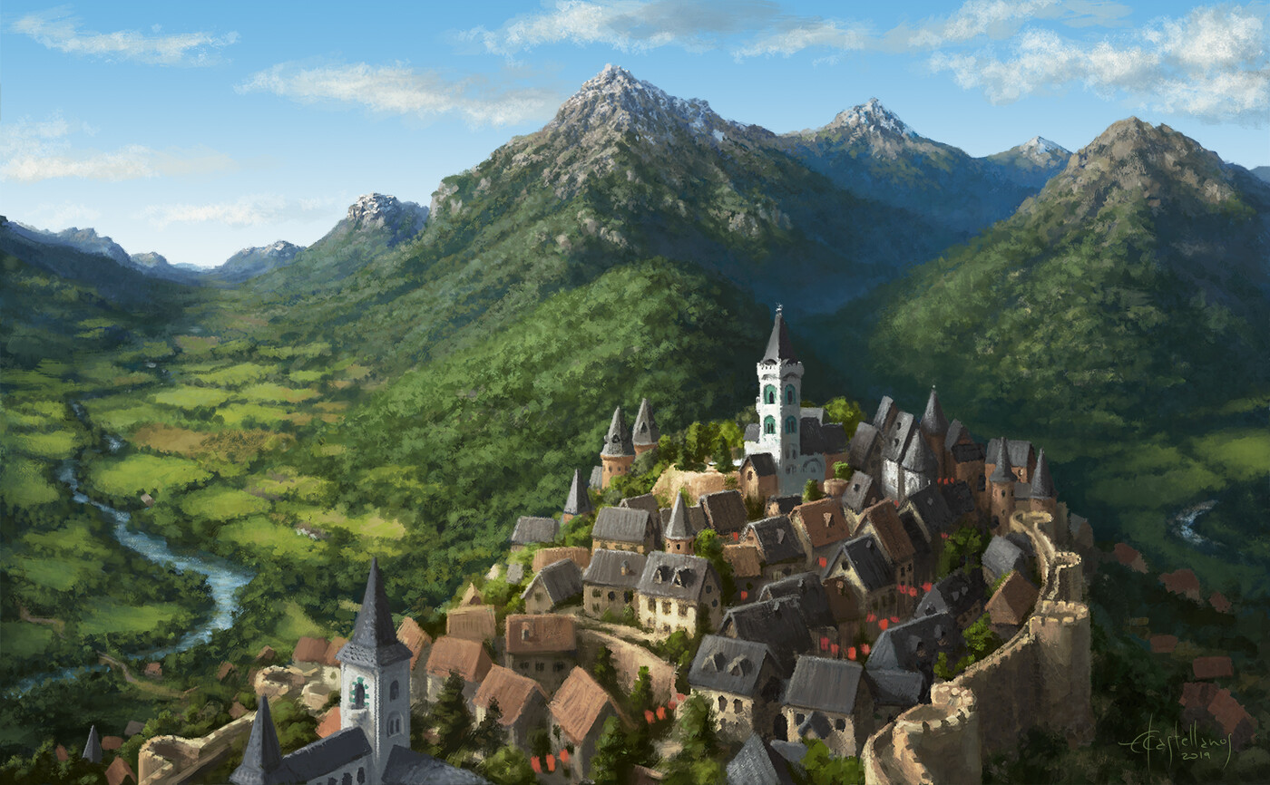 ArtStation - Town on the hill