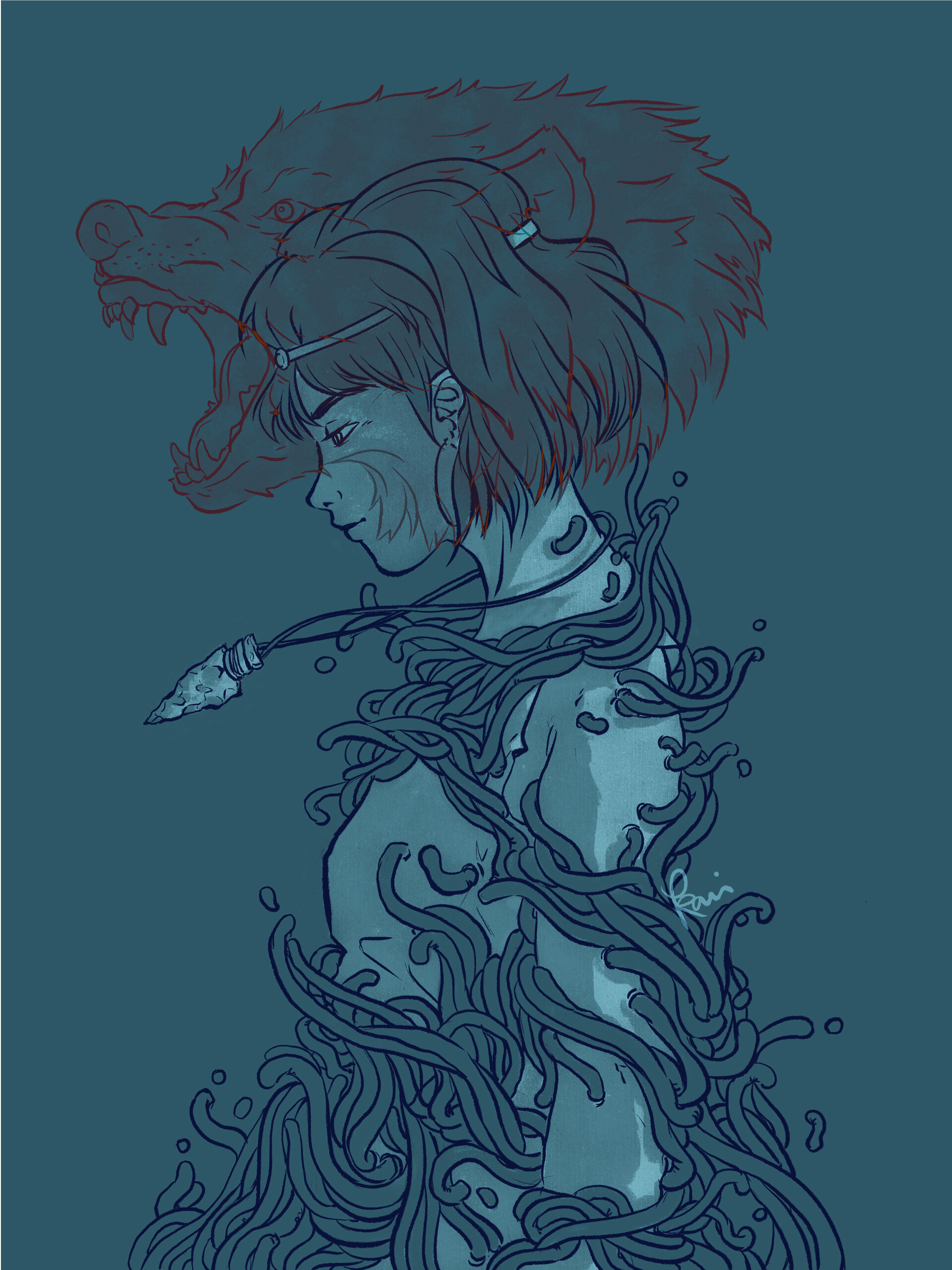 ArtStation - San the Cursed Wolf