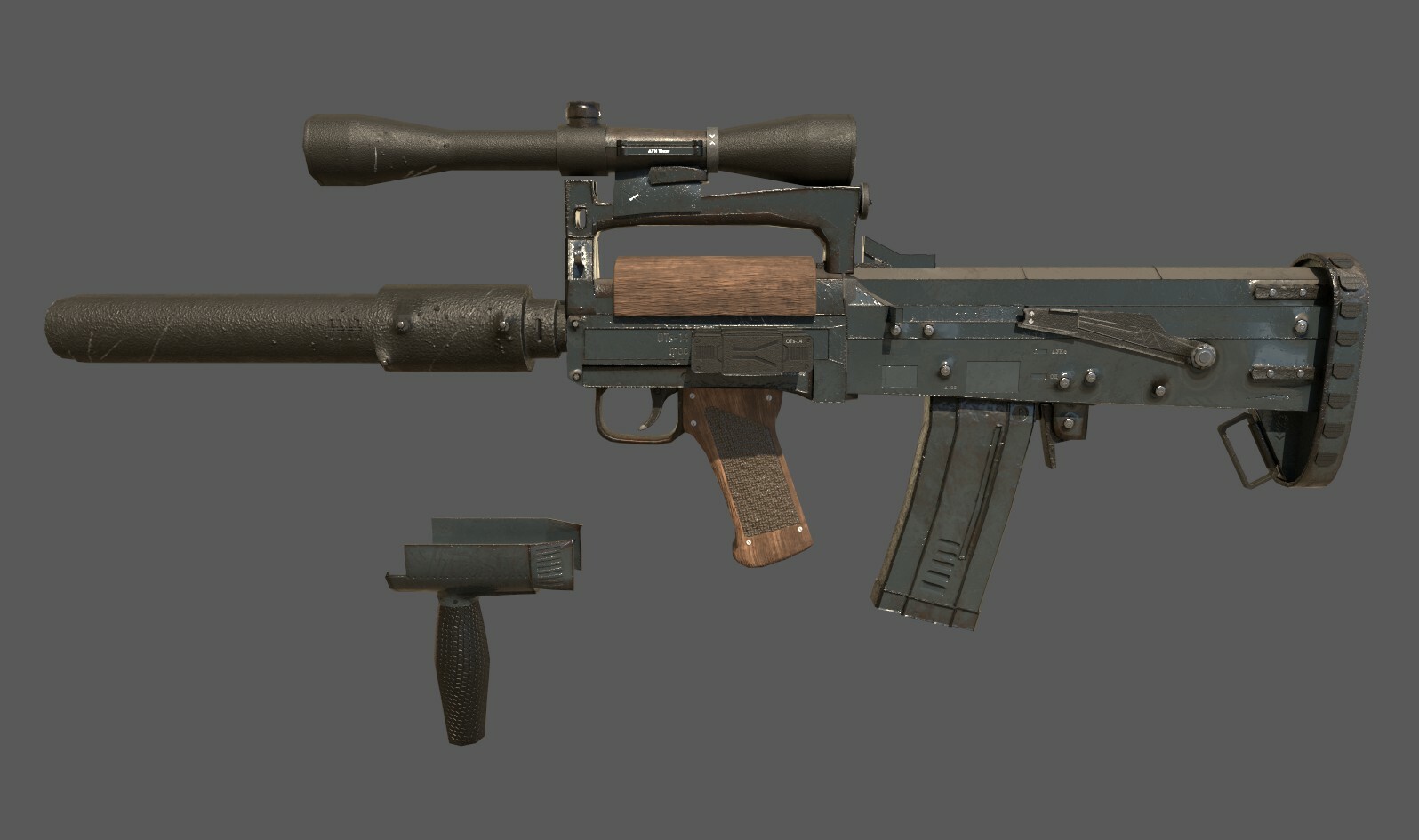 ArtStation - Customizable Ots - 14 Groza Pistol