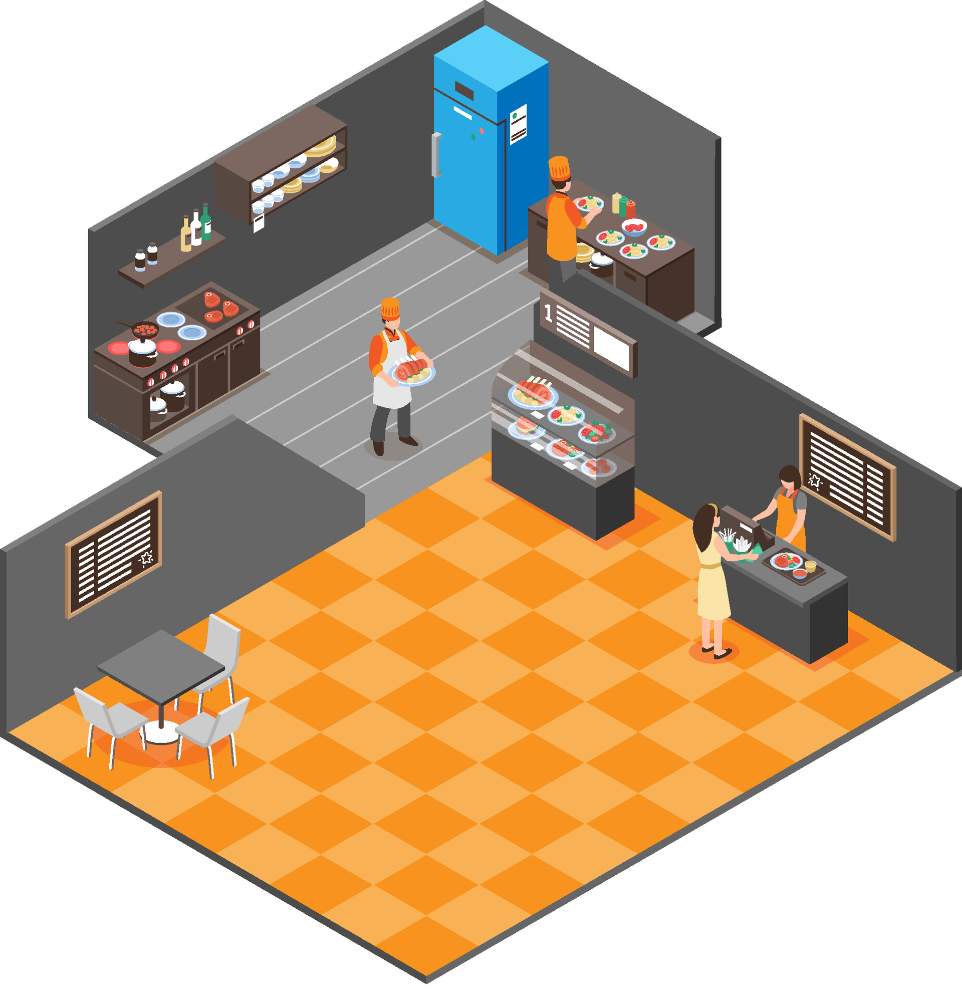 ArtStation - Isometric Restaurant Game Concept