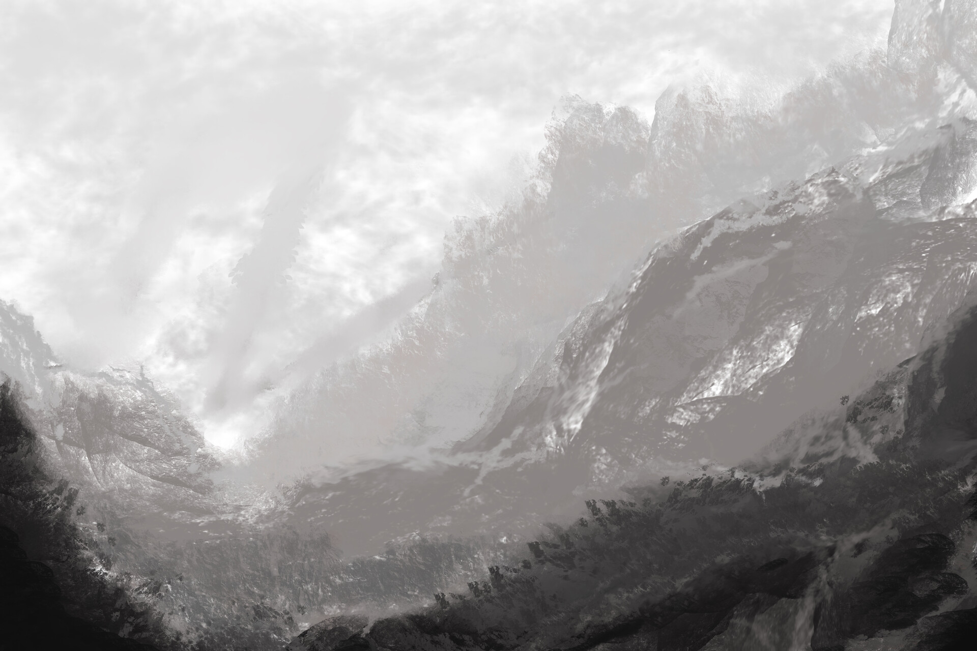 ArtStation - Mountainside Process