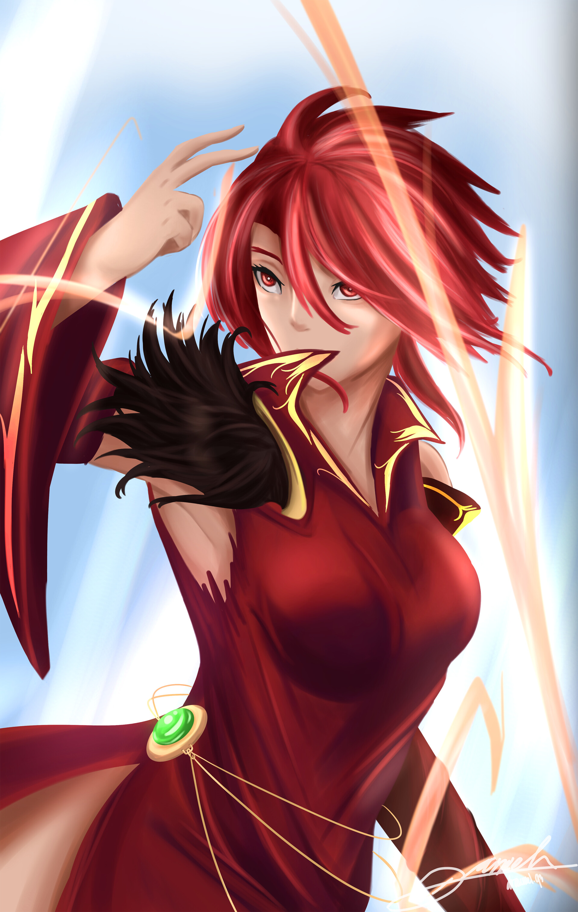 ArtStation - Original - Amber Fire Maiden