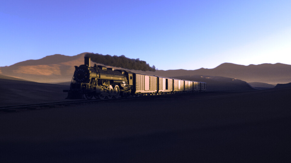 ArtStation - Train in Desert