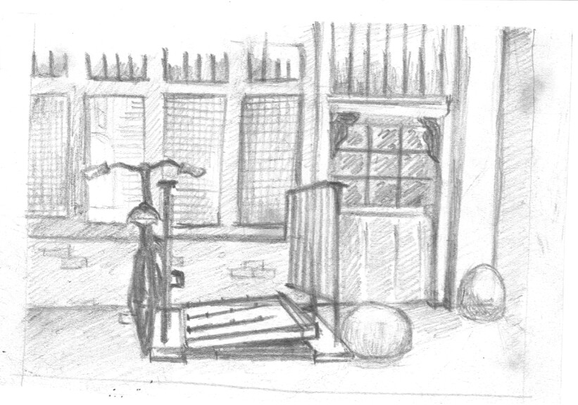 ArtStation - Façade avec vélo en perspective