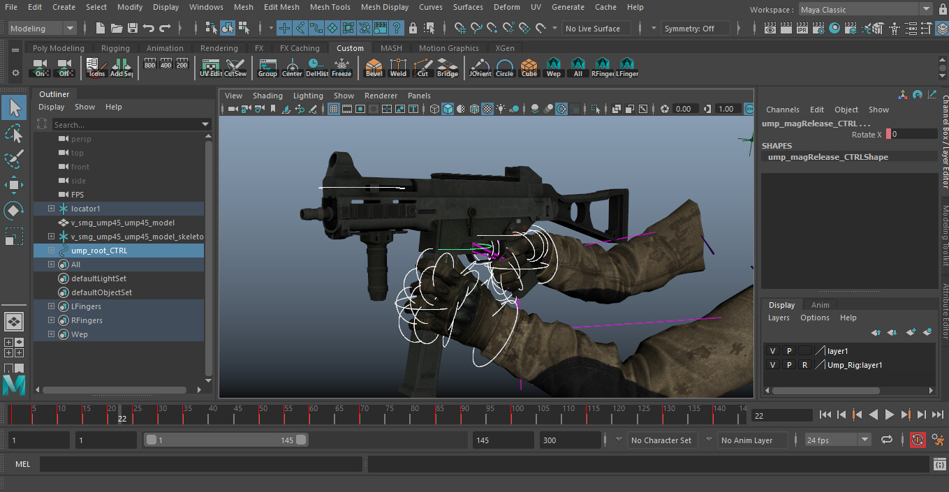 ArtStation - In Progress Weapon ReAnimations (UMP45, AWP/M, Custom SMG)