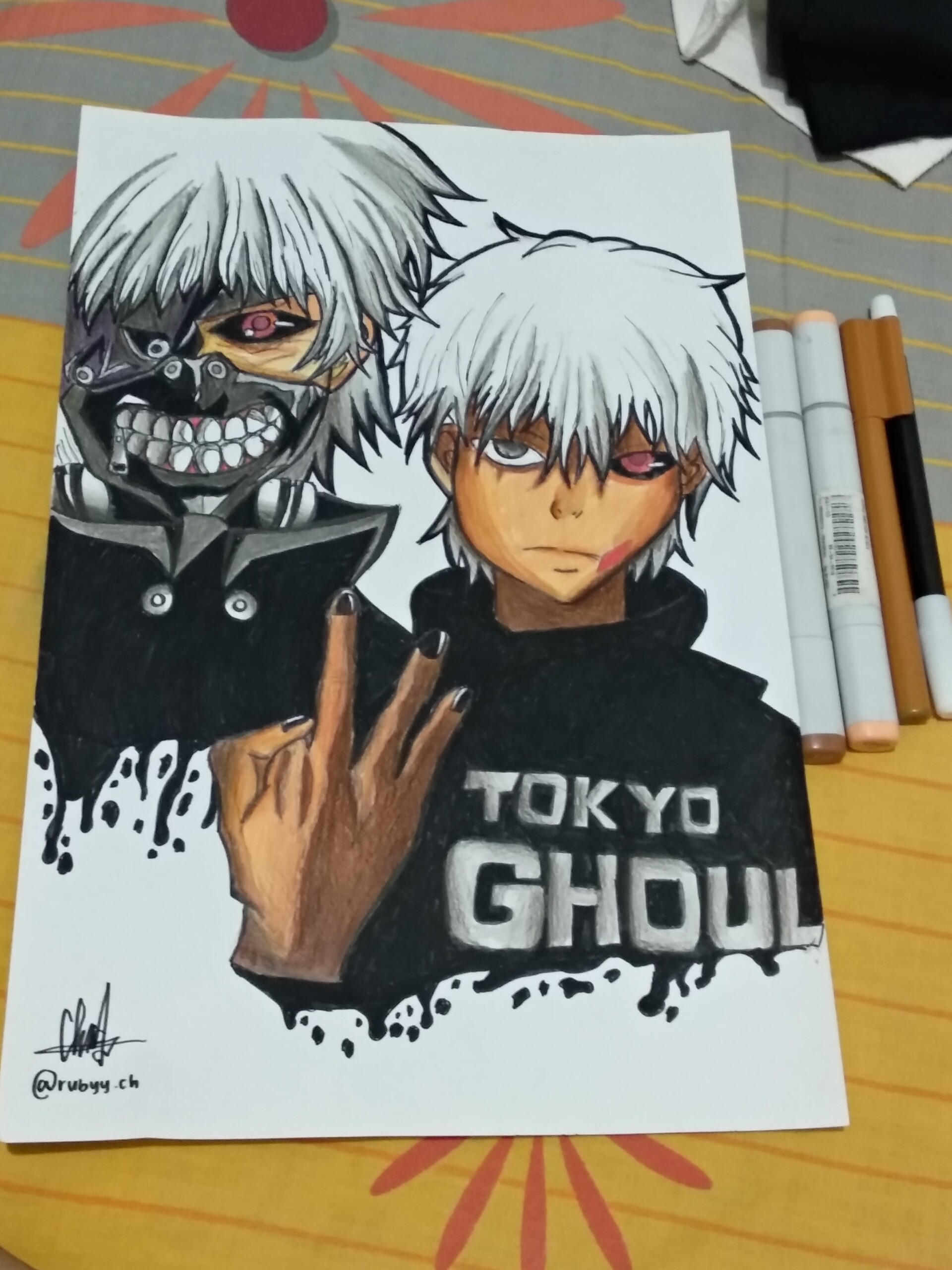 how to draw chibi kaneki ken
