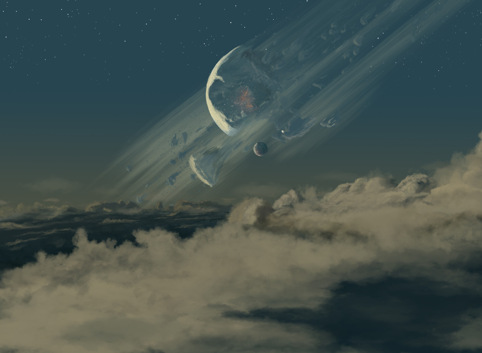 destroyed moon drawing