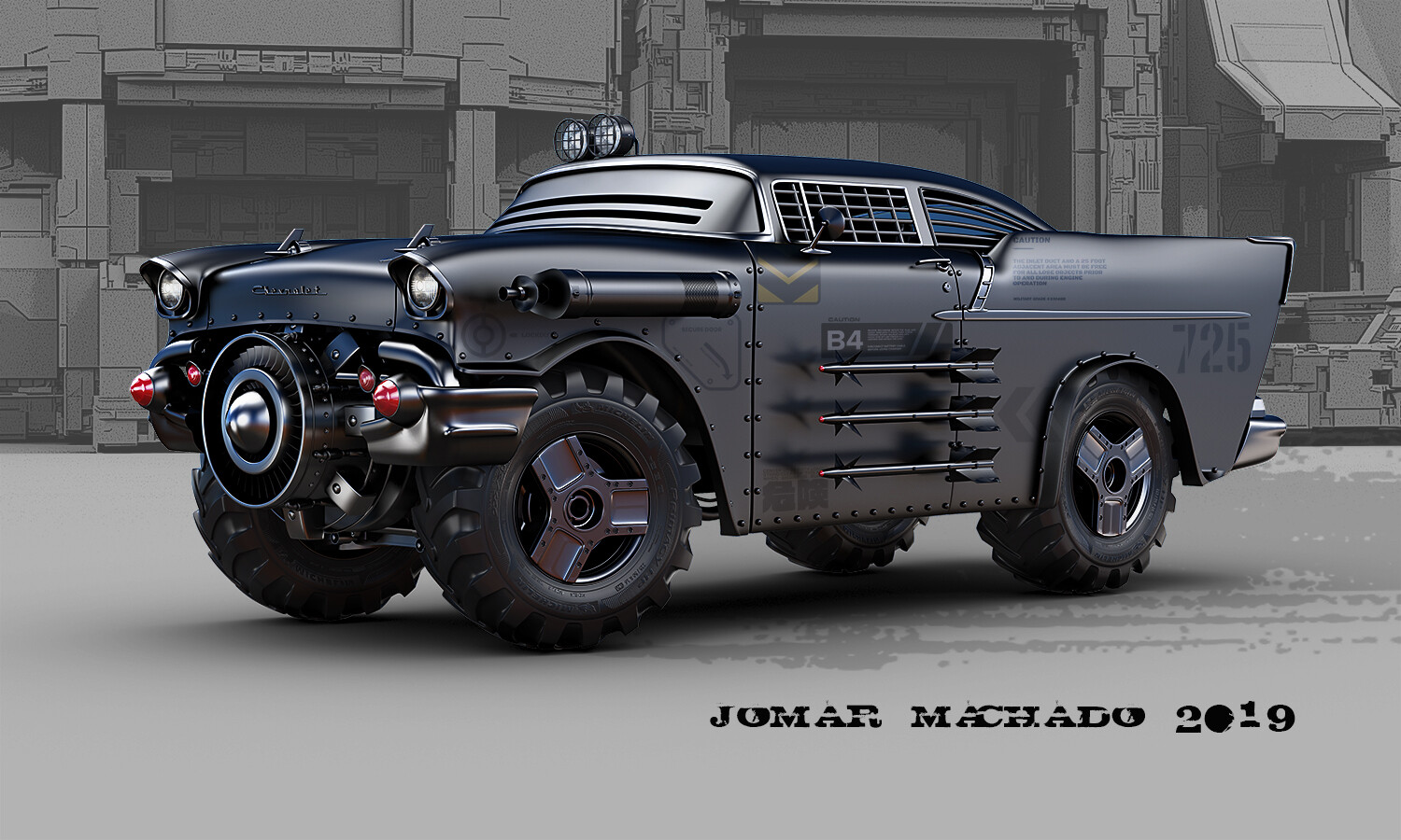 ArtStation - CYBER RETRO CHEVY57