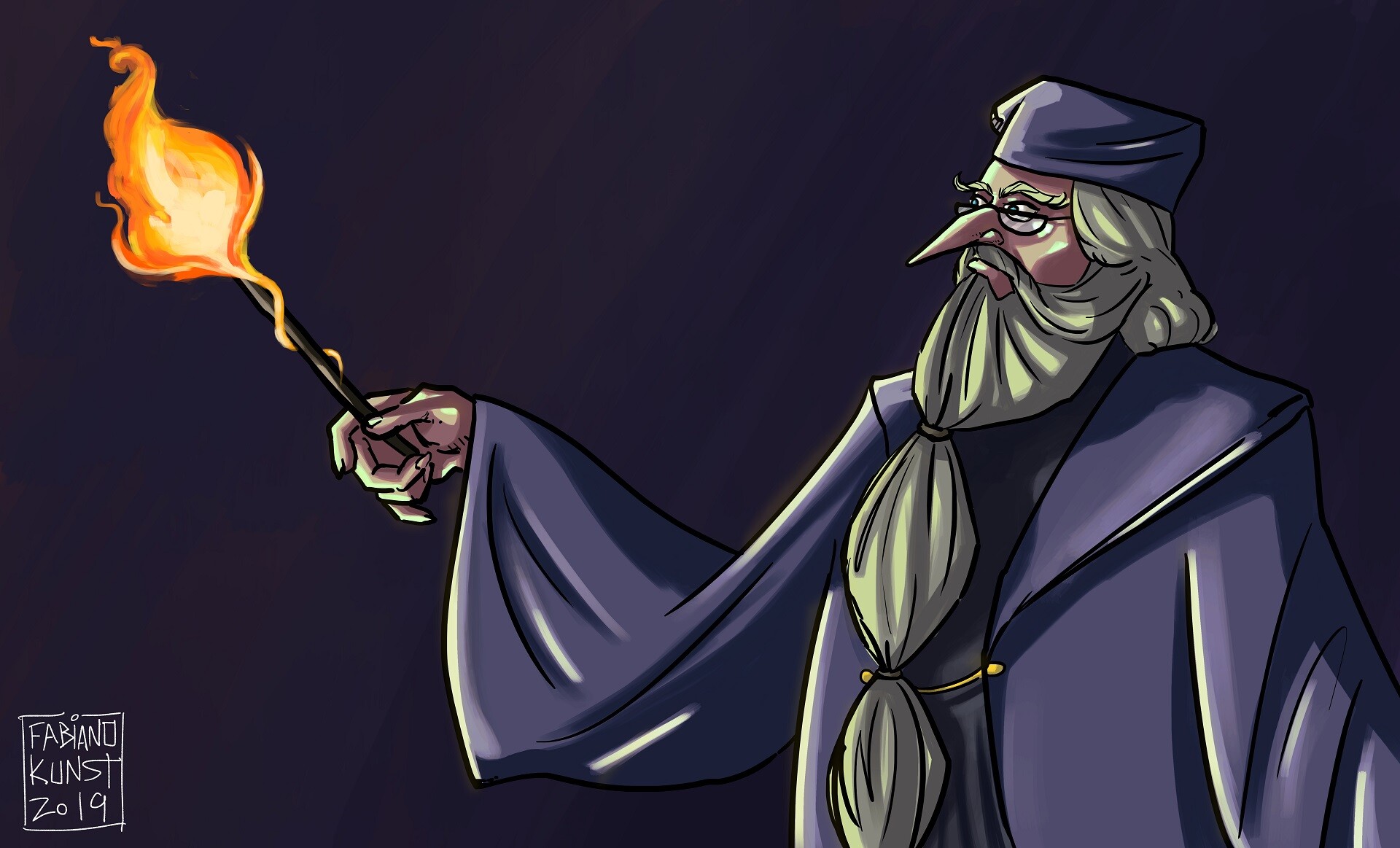 ArtStation - Dumbledore creating a fire magic